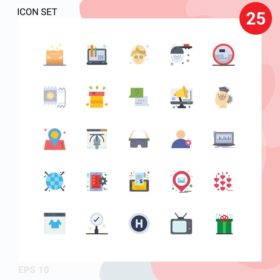 25 Universal Flat Colors Set For Web And Mobile Applications Measuring Electronics Facial