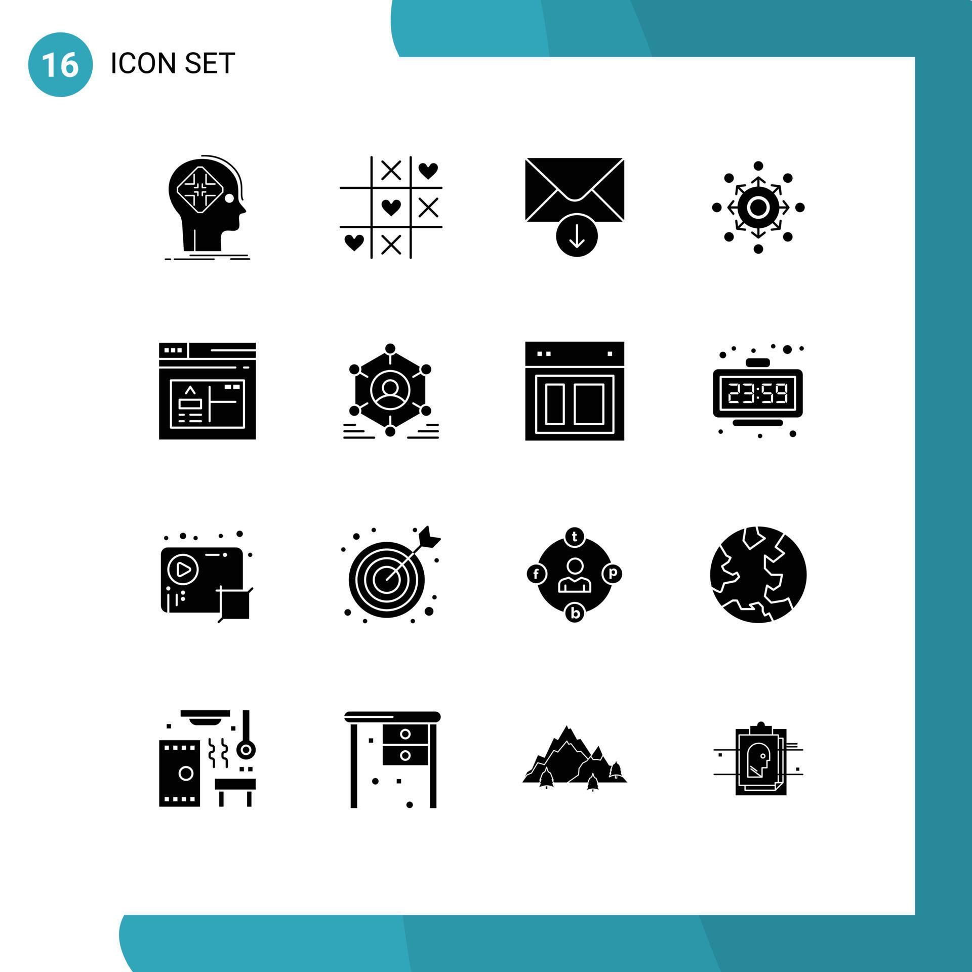 16 Universal Solid Glyphs Set For Web And Mobile Applications Application Team Valentine Connect