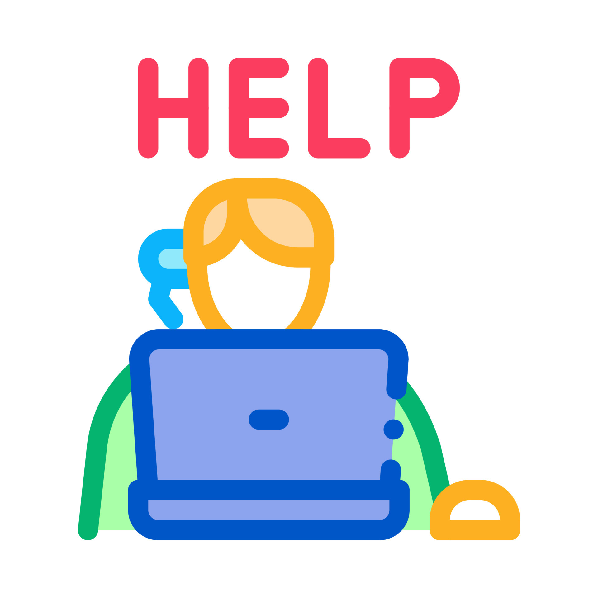 computer help service icon vector outline illustration 17581409 Vector ...