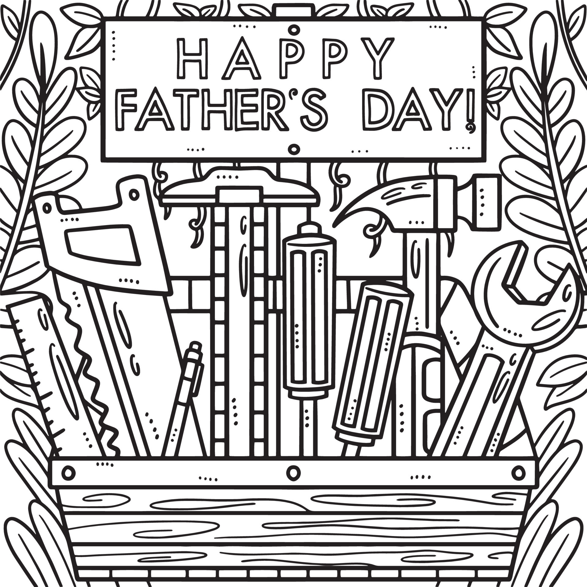 Happy Fathers Day Toolbox Coloring Page for Kids 17584550 Vector Art at ... Happy Fathers Day Toolbox Coloring Page for Kids 17584550 Vector Art at ...