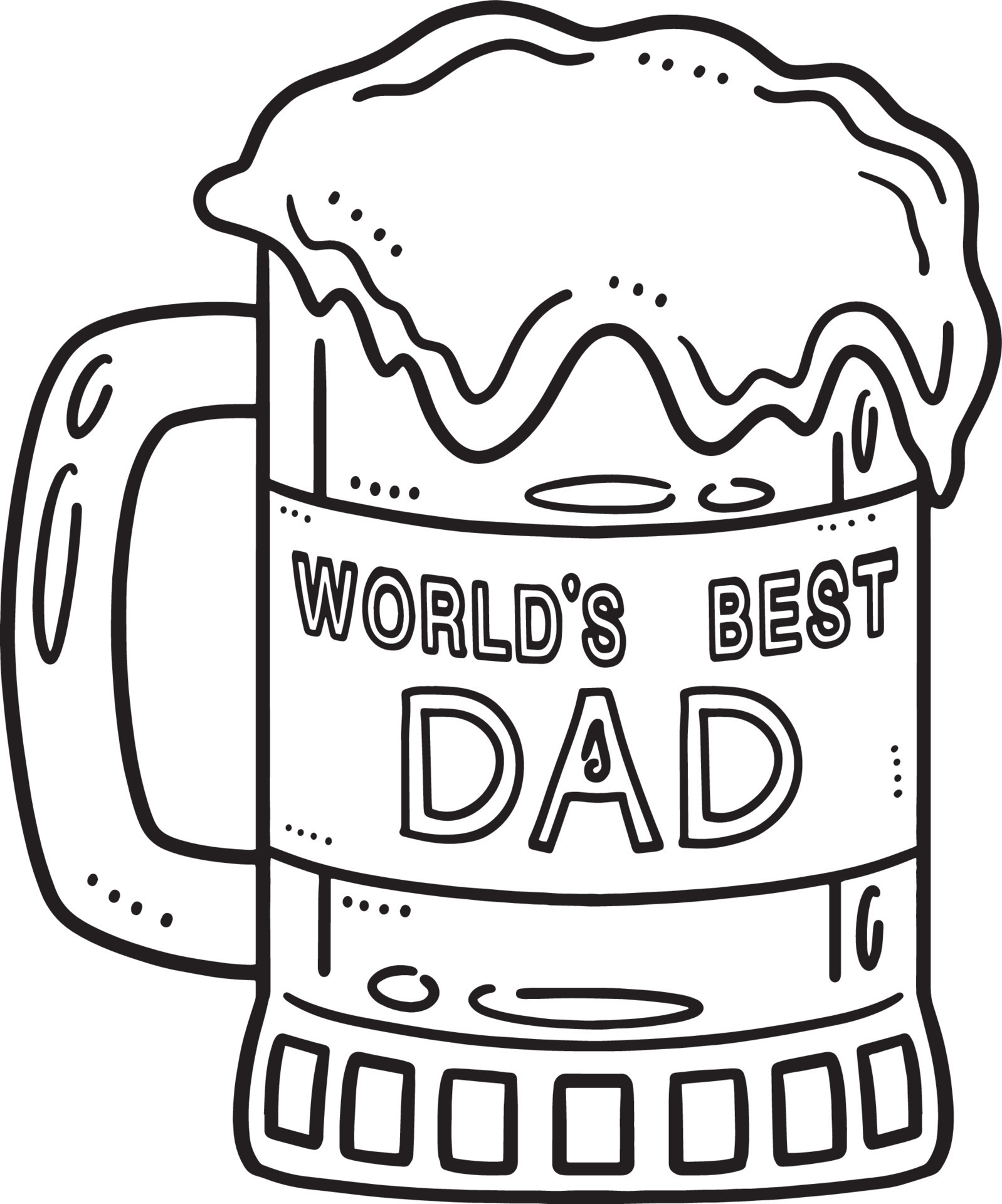 Fathers Day Worlds Best Dad Isolated Coloring Page 17584553 Vector Art ... Fathers Day Worlds Best Dad Isolated Coloring Page 17584553 Vector Art ...