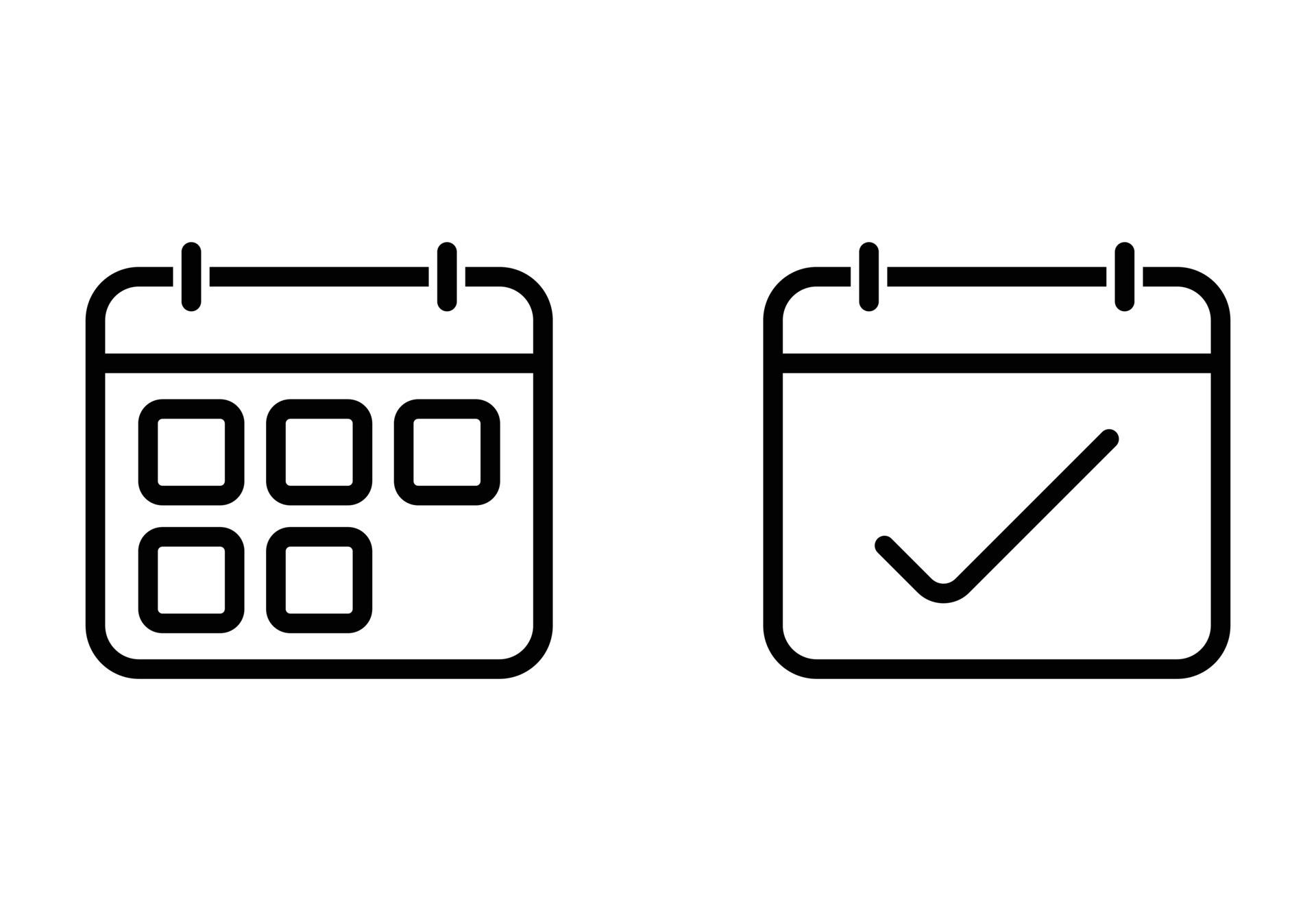 eps10 black vector calendar, Schedule line art icon or logo isolated on ... eps10 black vector calendar, Schedule line art icon or logo isolated on ...