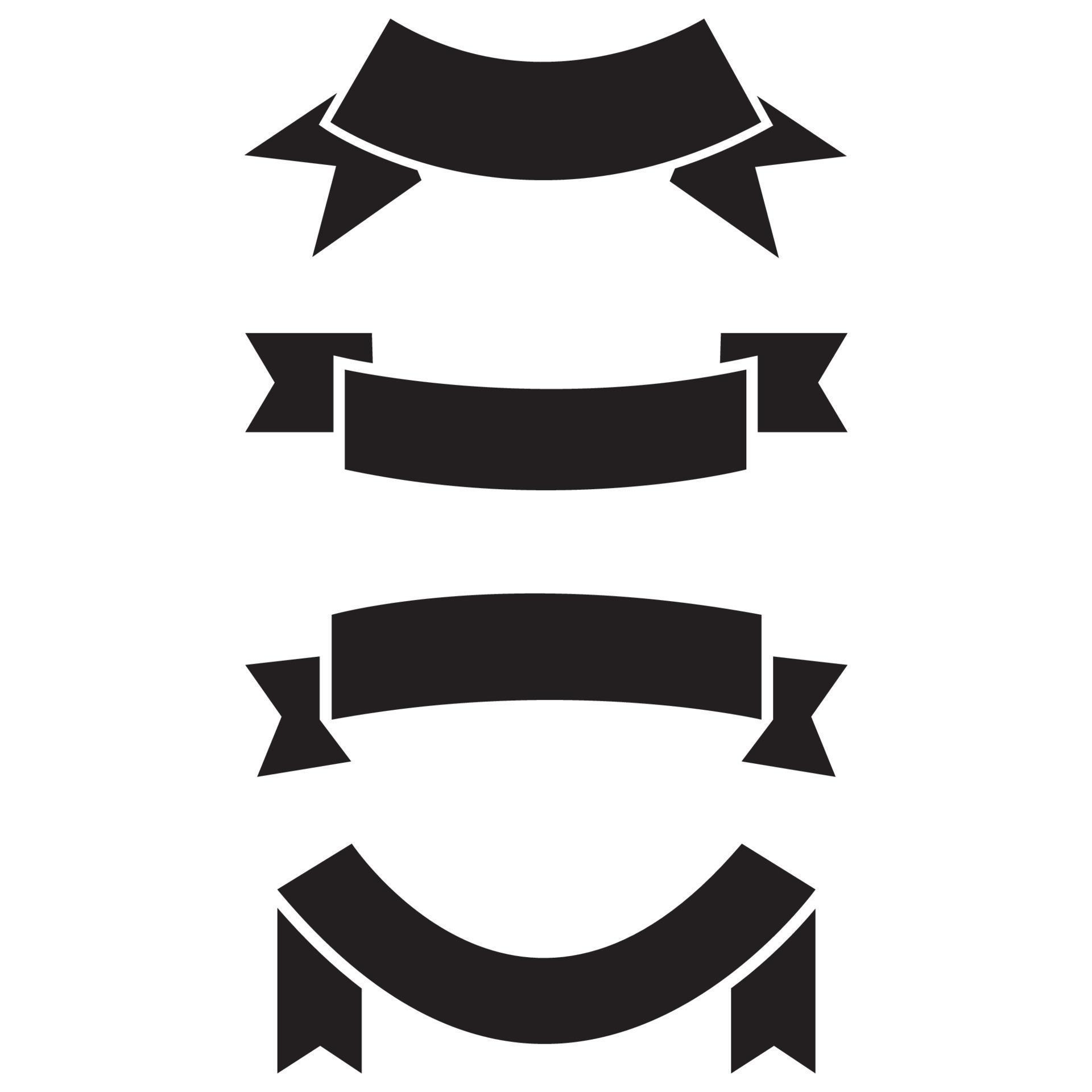 Black ribbon badges, Vector ribbon badge banners, Vintage ribbon set 17586007 Vector Art at Vecteezy