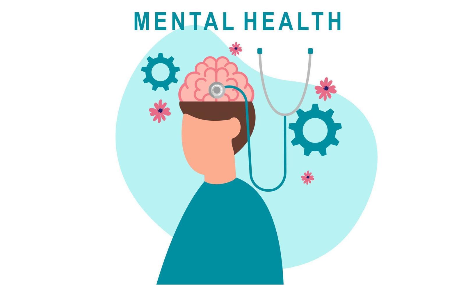 Mental health awareness concept illustration 17586675 Vector Art at ...