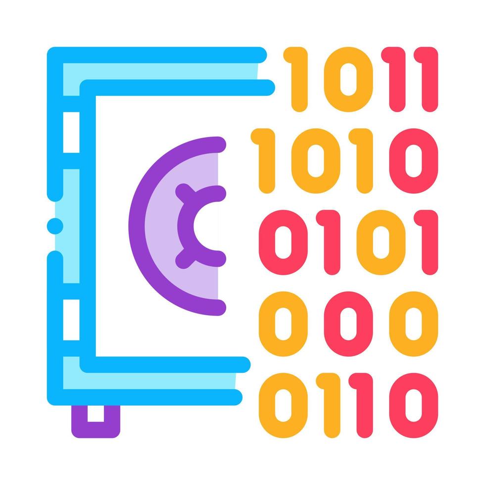 Computer Hacking with Binary Code Icon Vector Outline Illustration ...