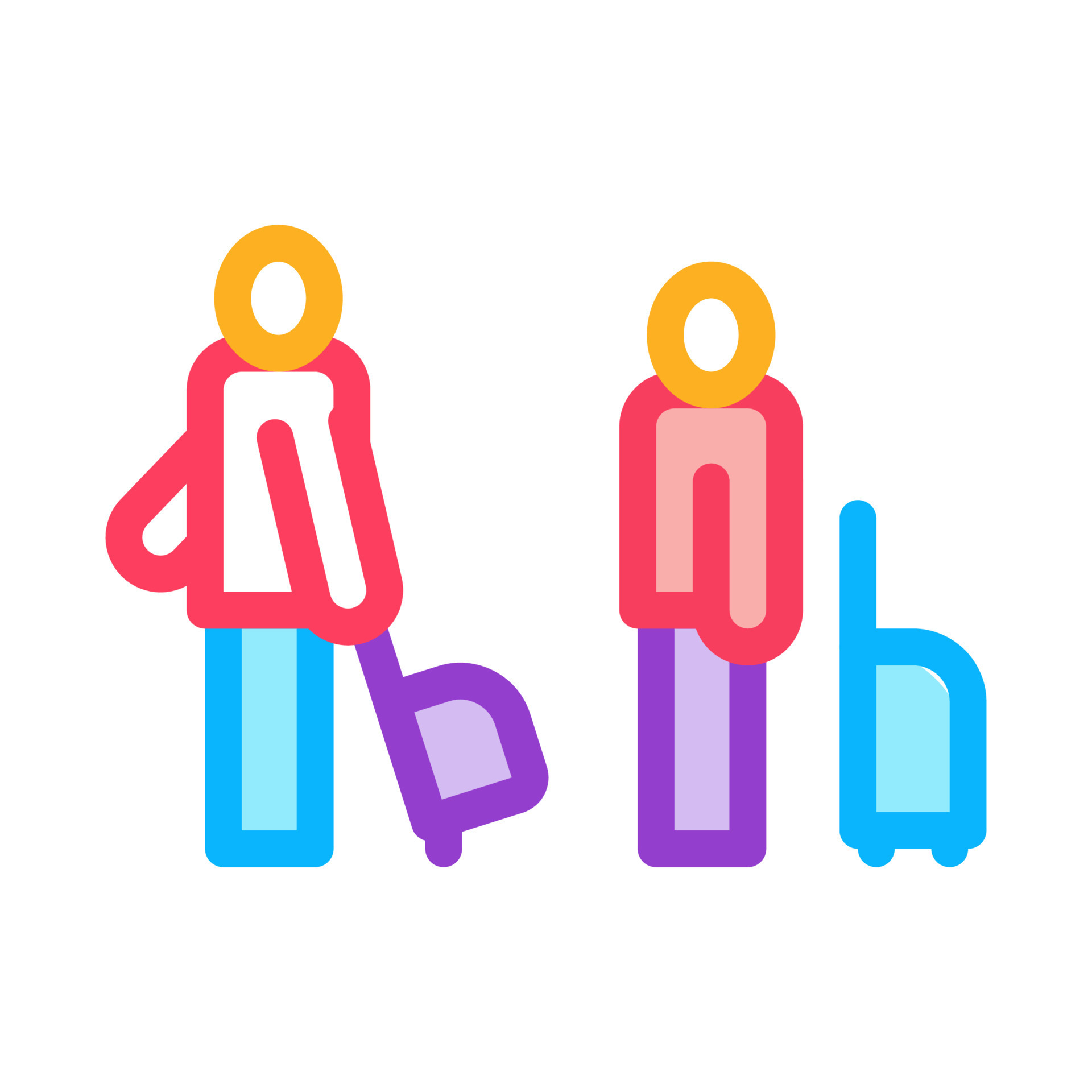 Passengers With Baggage Icon Thin Line Vector 17591246 Vector Art At