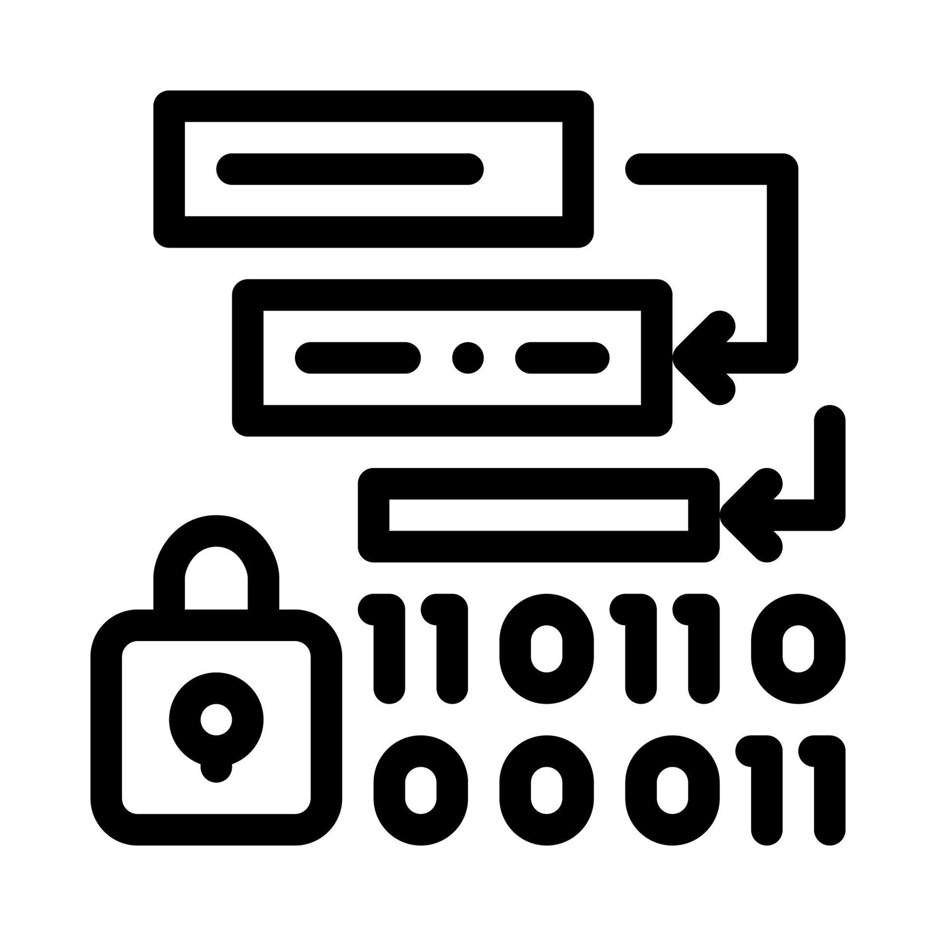 binary protection algorithm icon vector outline illustration 17593915 ...