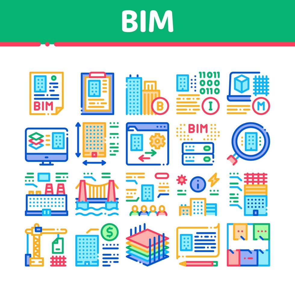 Bim Building Information Modeling Icons Set Vector 17593995 Vector Art ... Bim Building Information Modeling Icons Set Vector 17593995 Vector Art ...