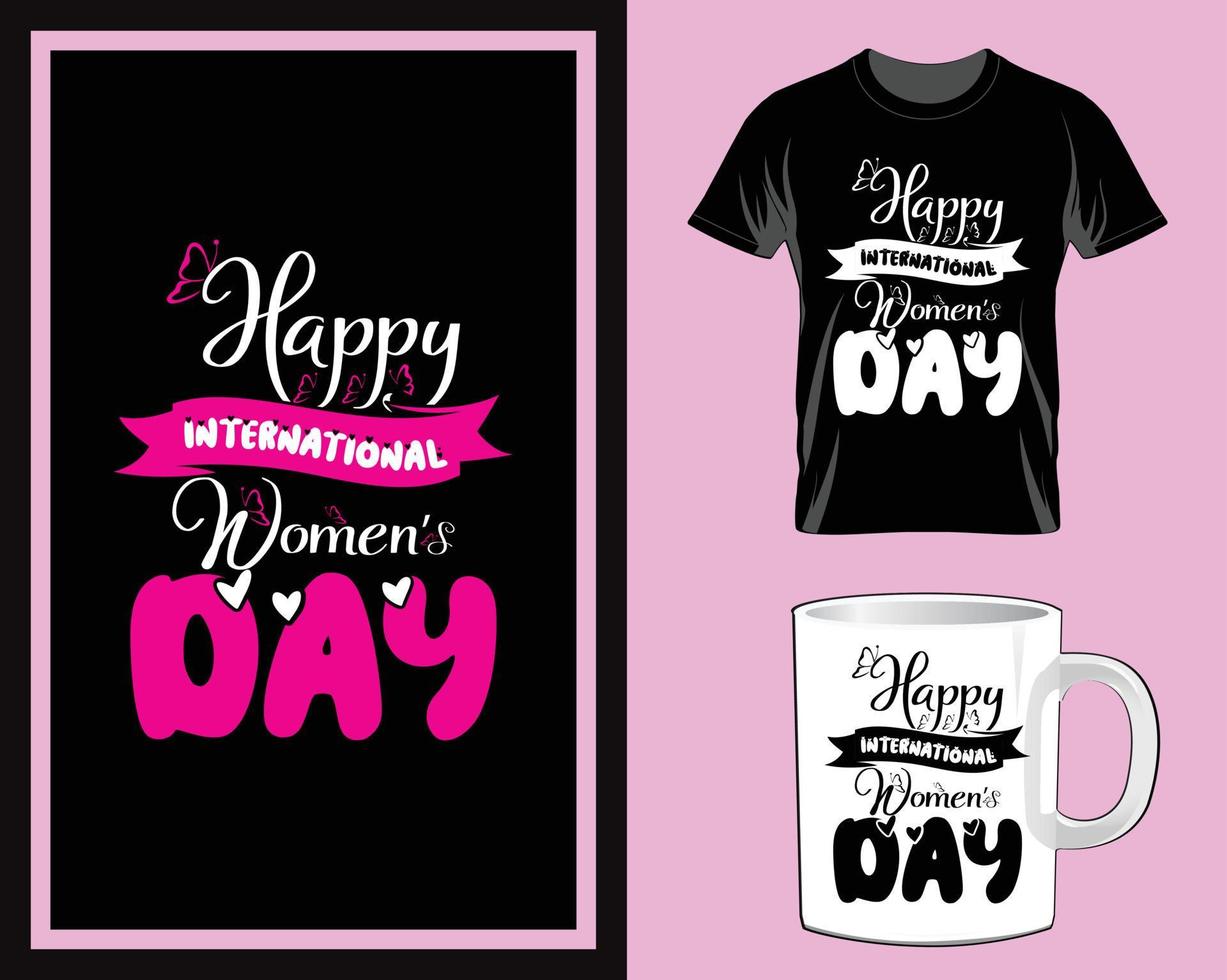 Happy international Women's Day t shirt and mug design vector 17594148 Vector Art at Vecteezy