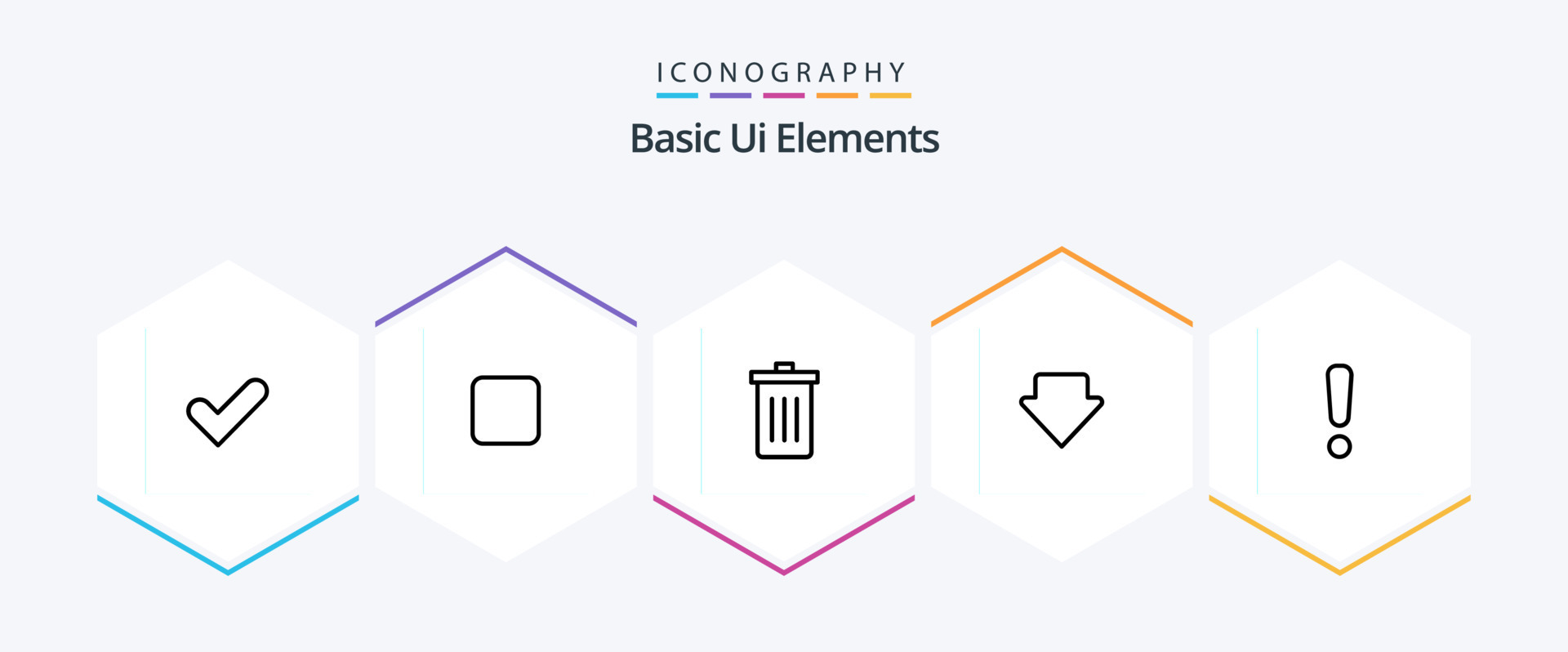 Basic Ui Elements 25 Line Icon Pack Including Warning Alert Been