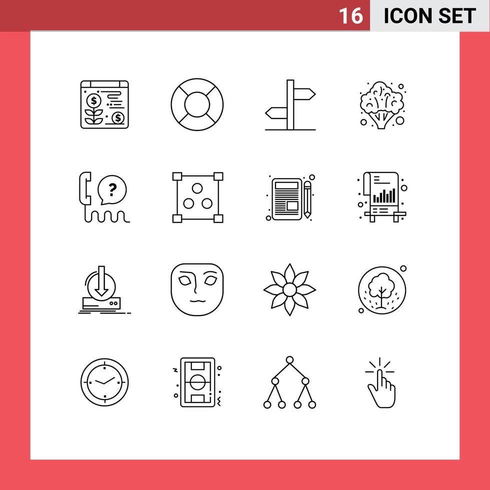 User Interface Pack Of 16 Basic Outlines Of Service Help Board Customer