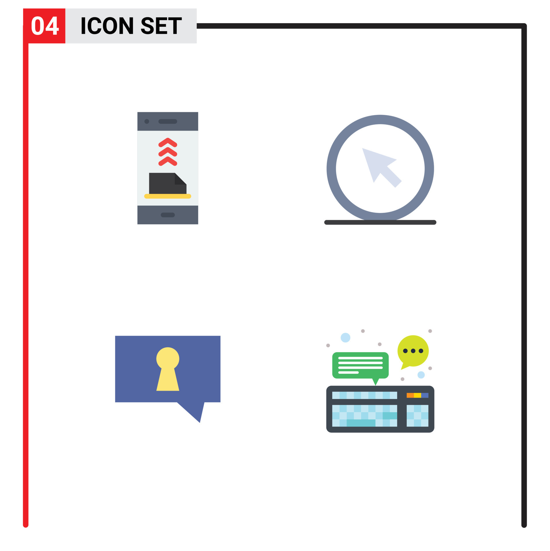 User Interface Pack Of 4 Basic Flat Icons Of Communication Pointer File