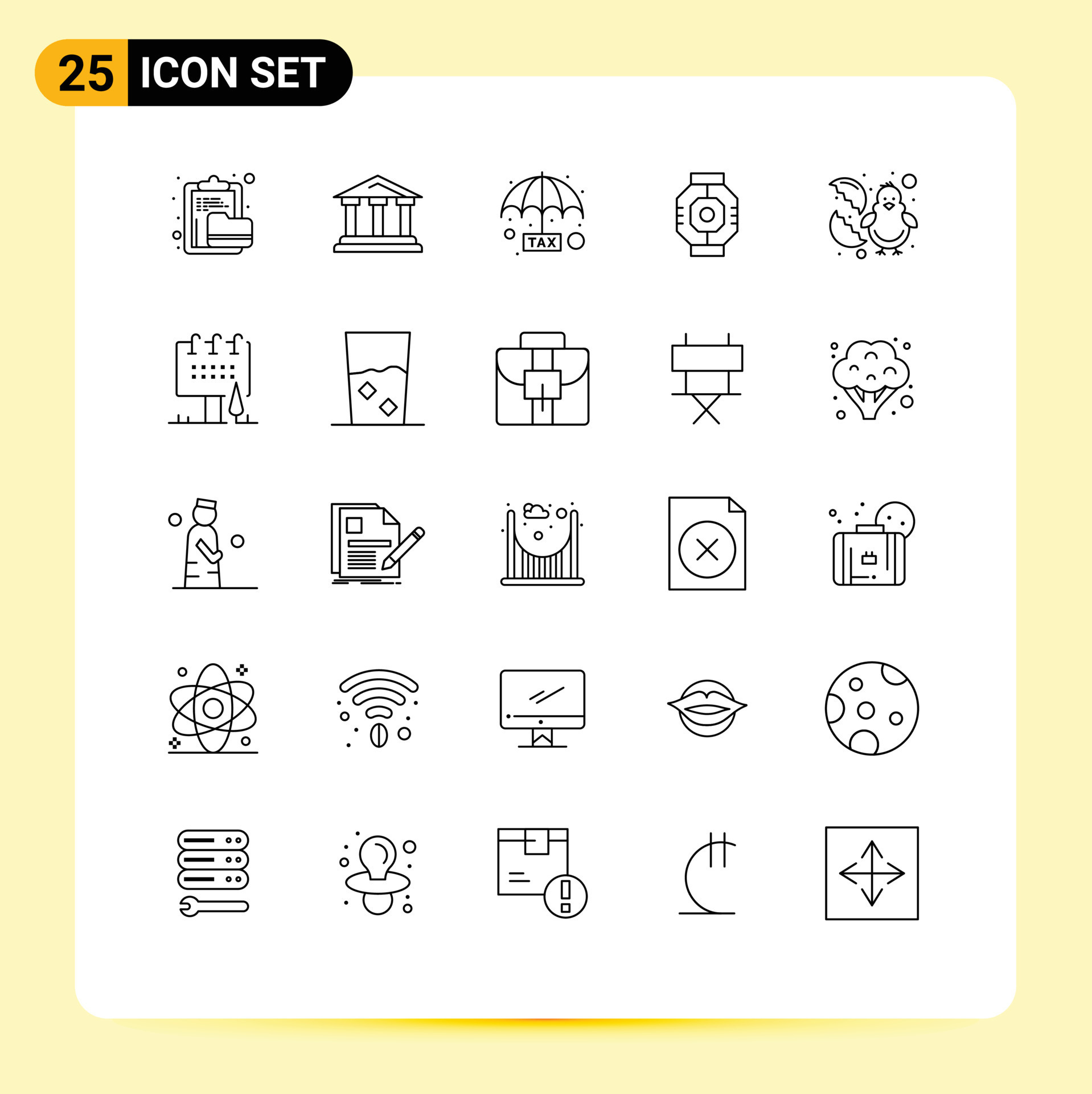 Set Of 25 Modern Ui Icons Symbols Signs For Module Capsule Court