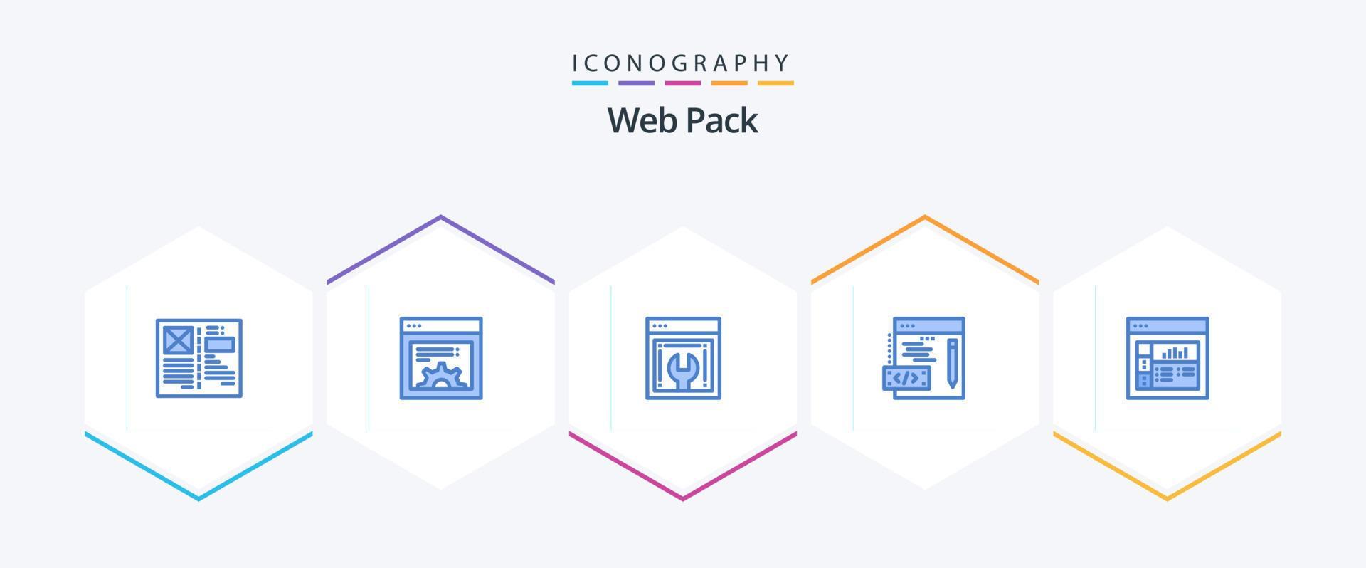 Web Pack 25 Blue icon pack including layout. design. web advancement. web. coding 17596333 ...