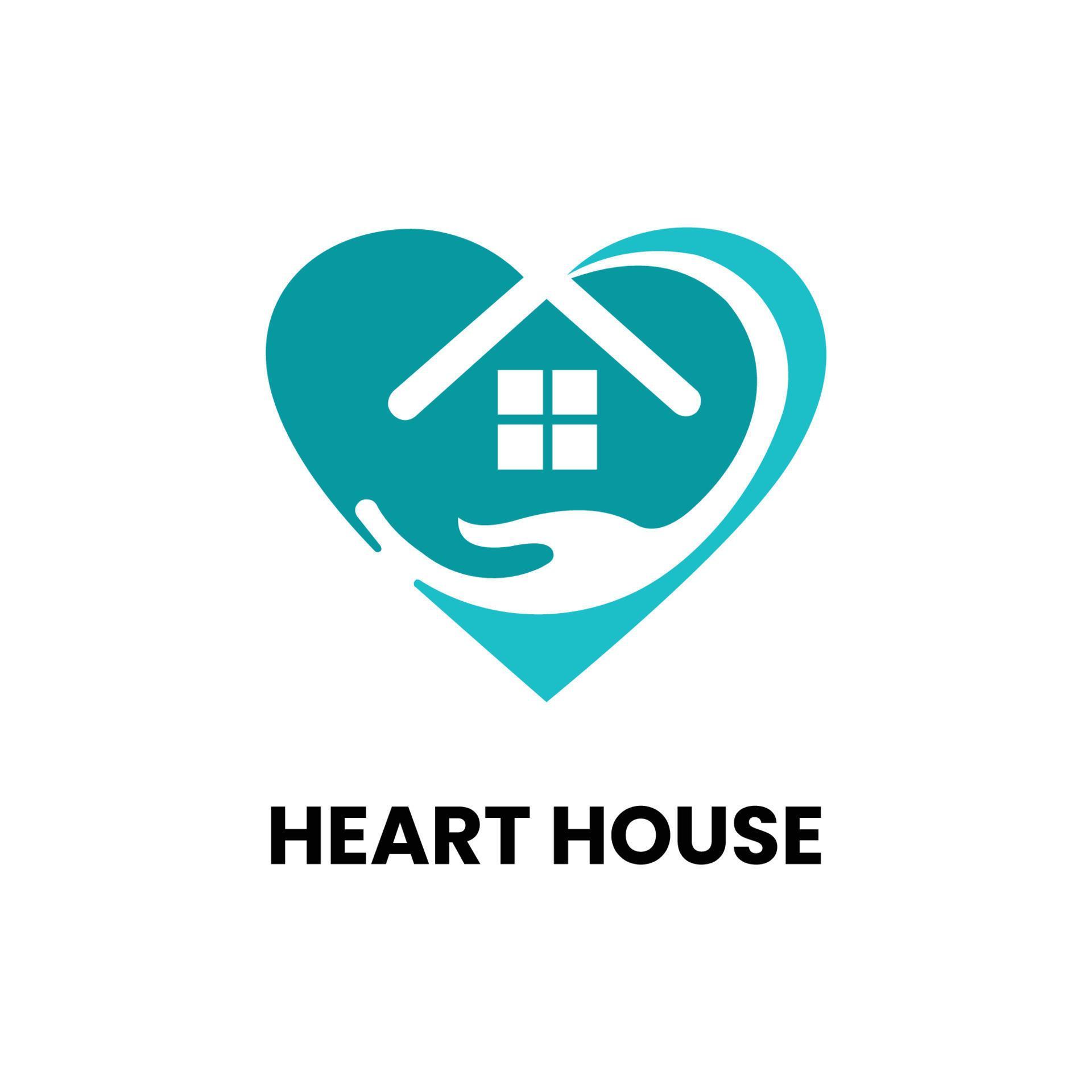 HEART HOUSE LOGO 17603618 Vector Art at Vecteezy