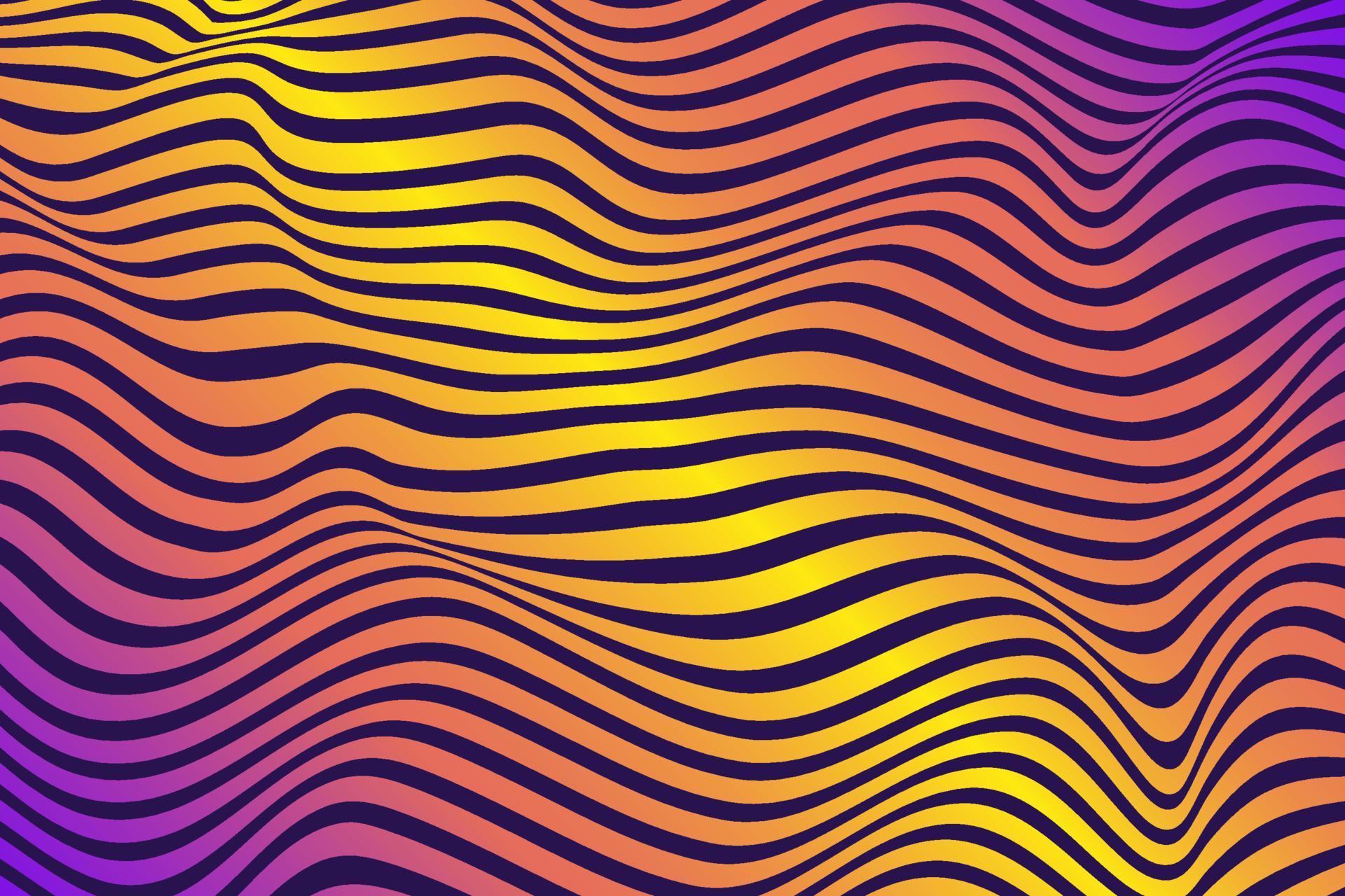 Abstract Spectrum Gradient Op Art Wavy Lines Pattern Vector Background Distorted Optical