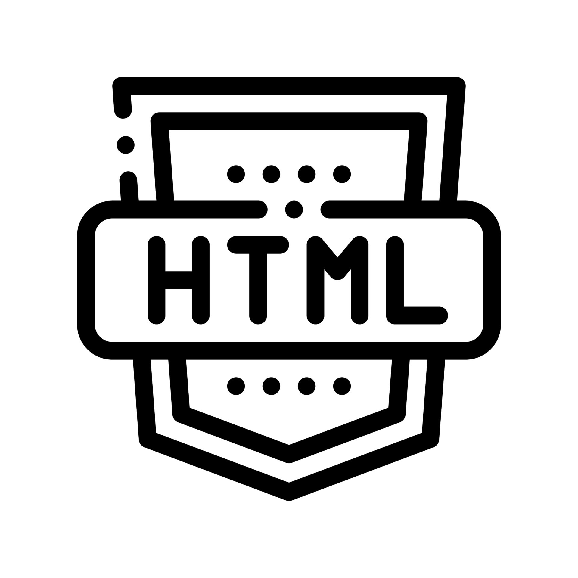lenguaje de codificación html sistema vector icono de línea delgada ...