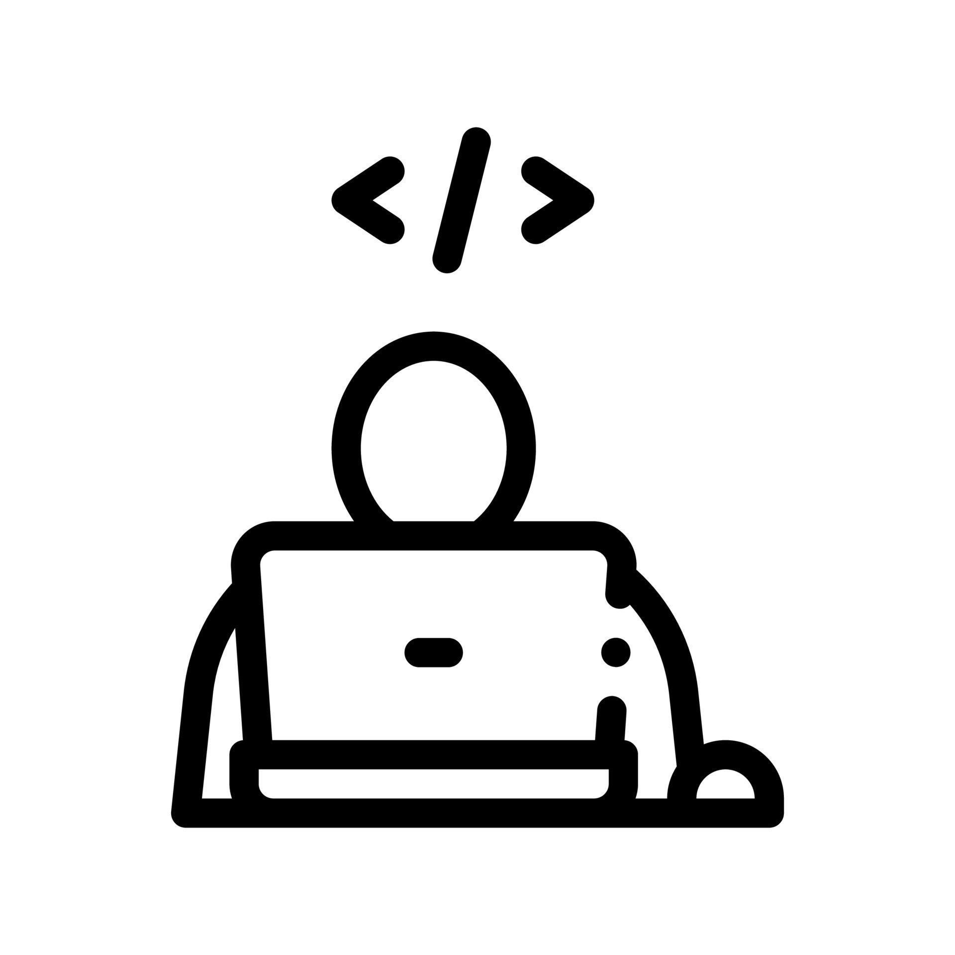 Programmer Coding Laptop Vector Thin Line Icon 17605326 Vector Art At