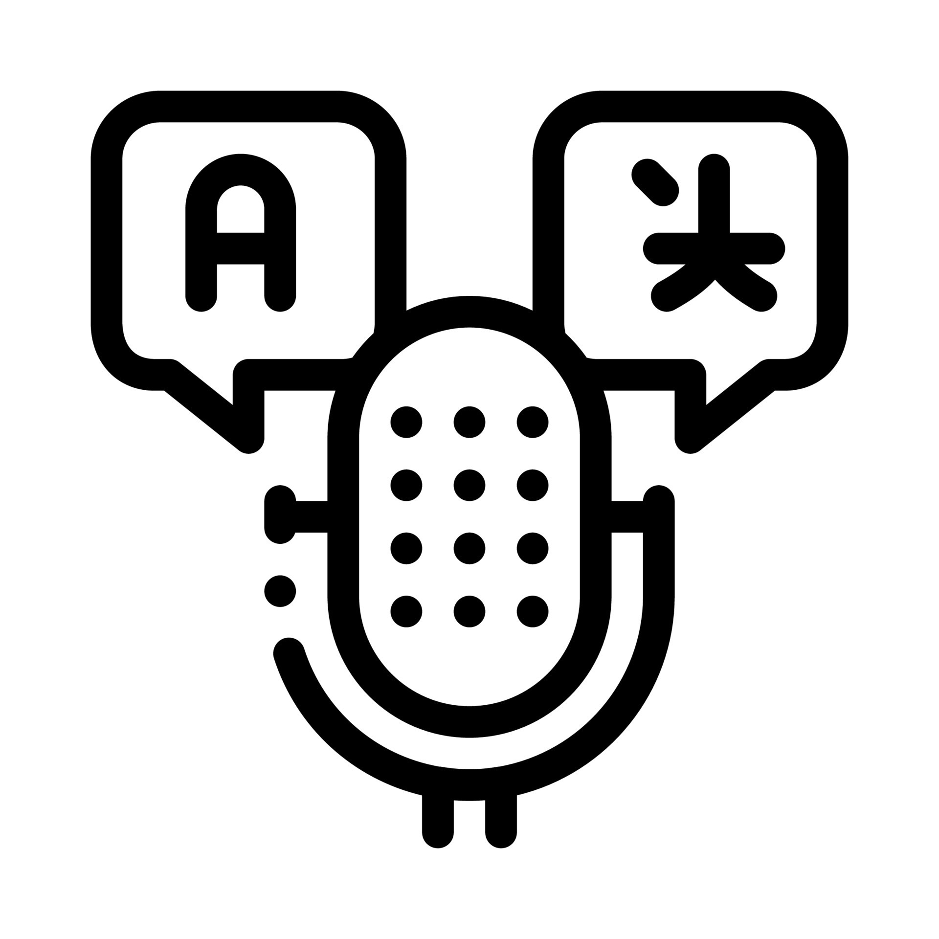 Microphone Voice Device Icon Thin Line Vector 17605468 Vector Art at ...