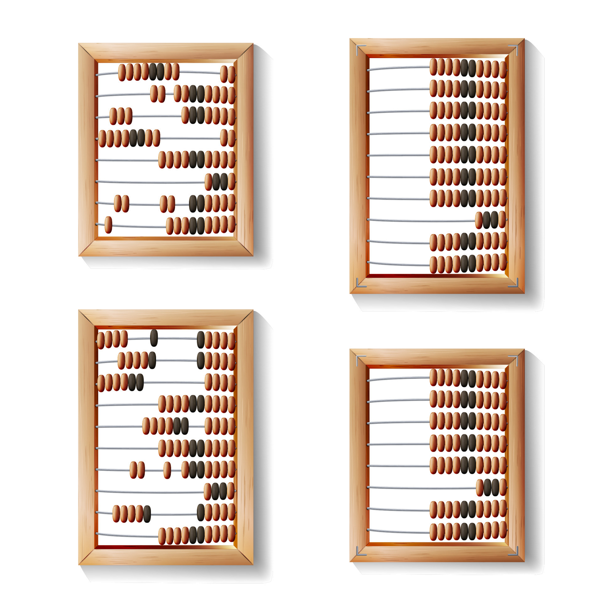 Abacus Set Vector. Realistic Illustration Of Classic Wooden Old Abacus ... Abacus Set Vector. Realistic Illustration Of Classic Wooden Old Abacus ...