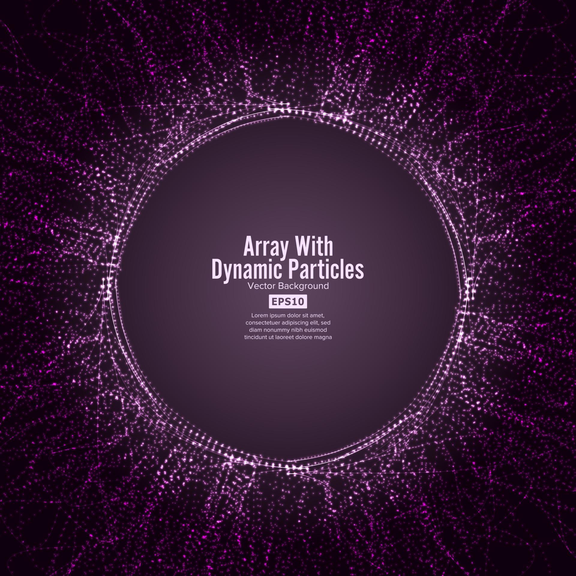 Array Vector With Dynamic Particles. Round Dots And Lines. Graphic Abstract Background Lighting ...