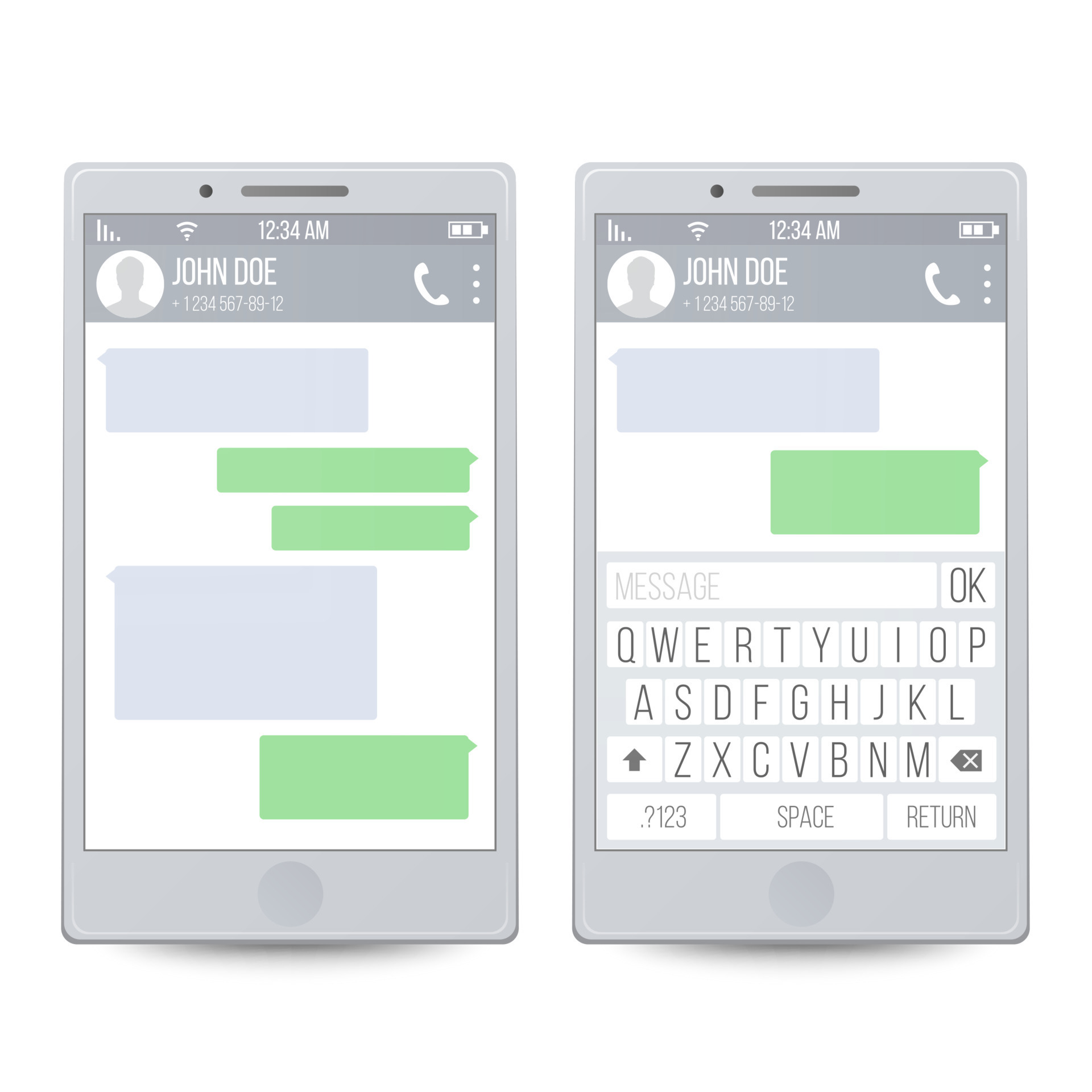 Mobile Chat On Line. Chatting With Texting Message Concept. Chat Boxes ...