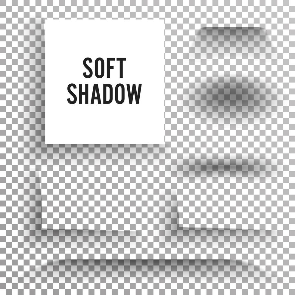 Transparent Soft Shadow Vector. Set Element With Soft Edges Isolated On ...