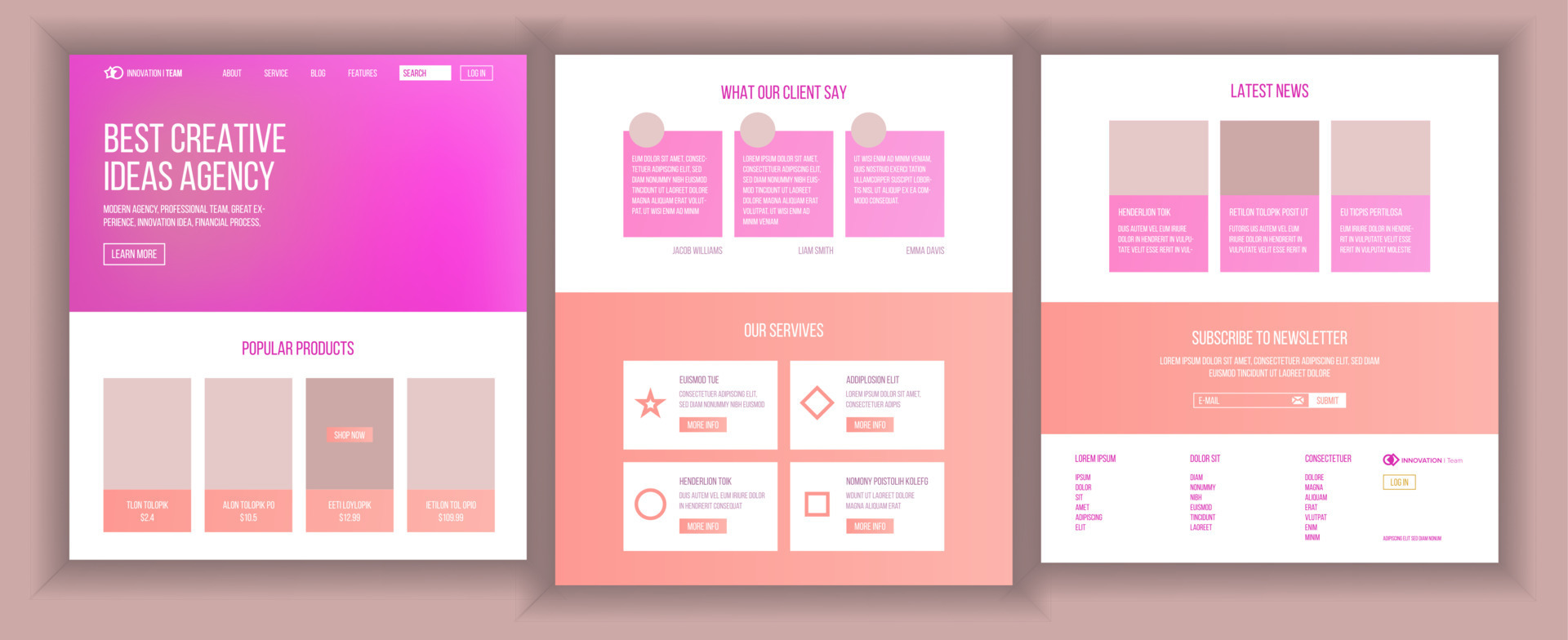 Main Web Page Design Vector. Website Business Style. Landing Template ...