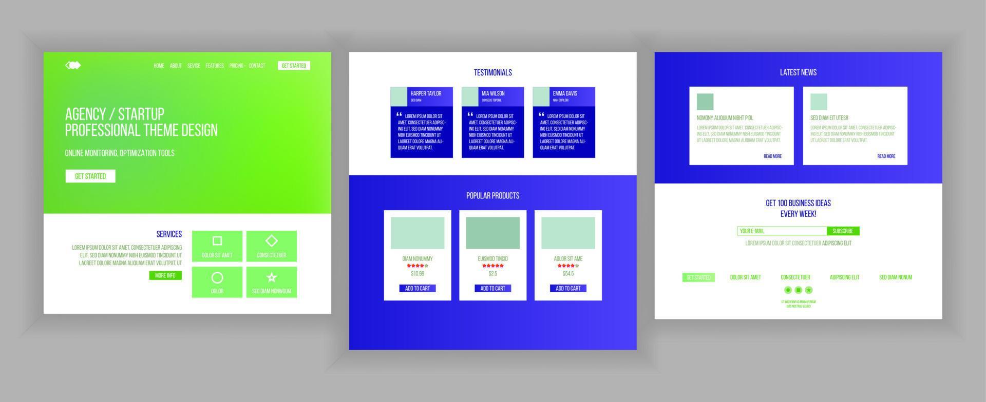 Website Page Vector. Business Agency. Web Page. Design Front End Site ...