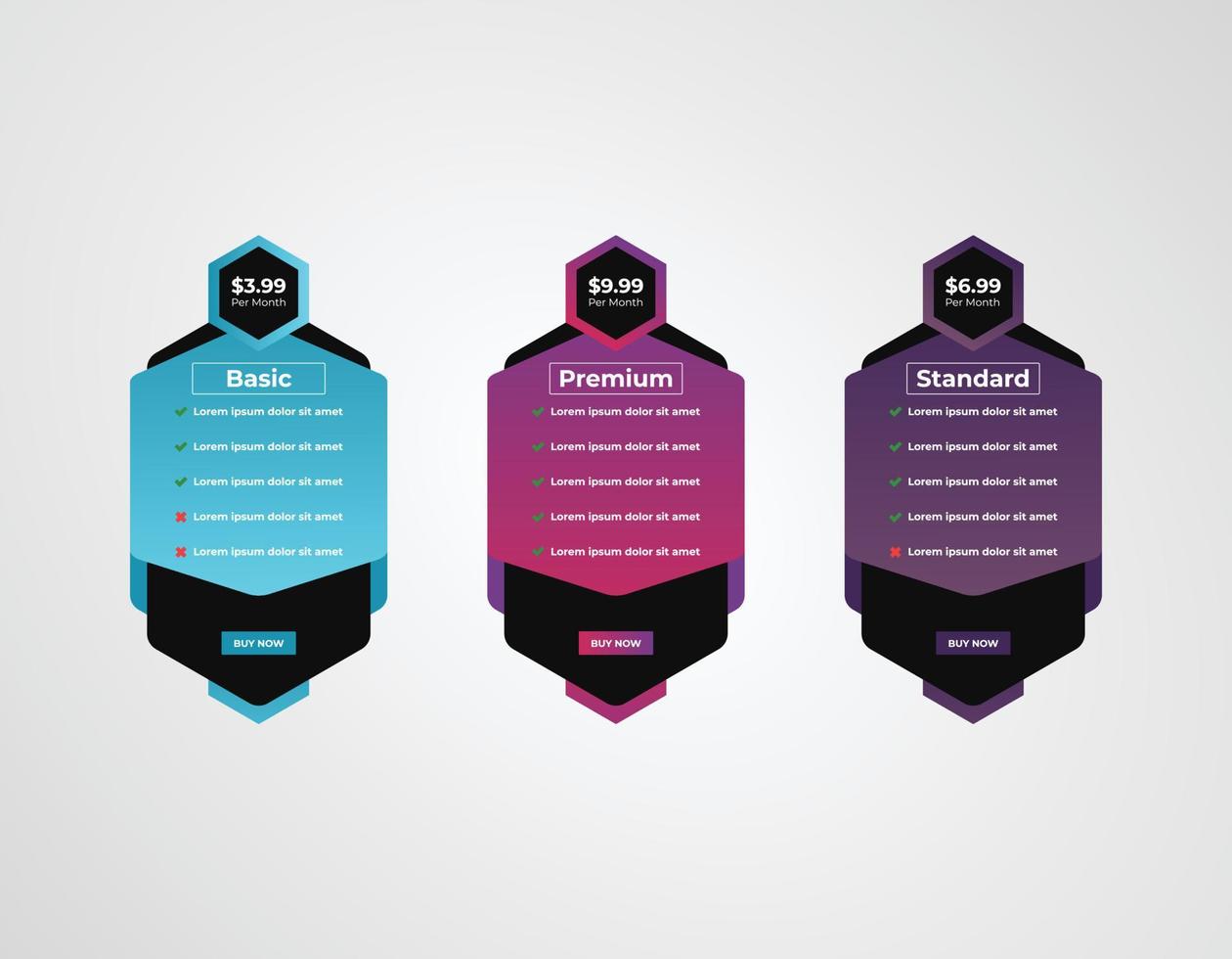 Modern gradient web pricing table comparison chart design template ... Modern gradient web pricing table comparison chart design template ...