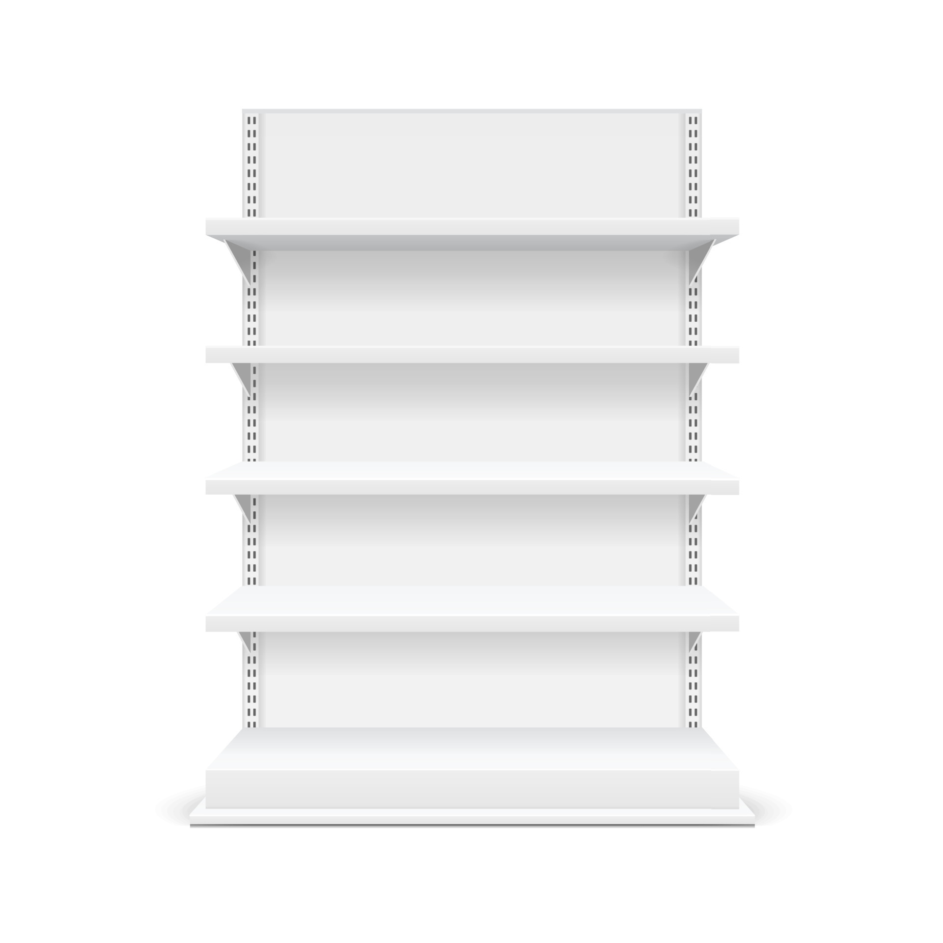 Realistic Detailed 3d White Blank Store Shelves Template Mockup. Vector 17609144 Vector Art at ...