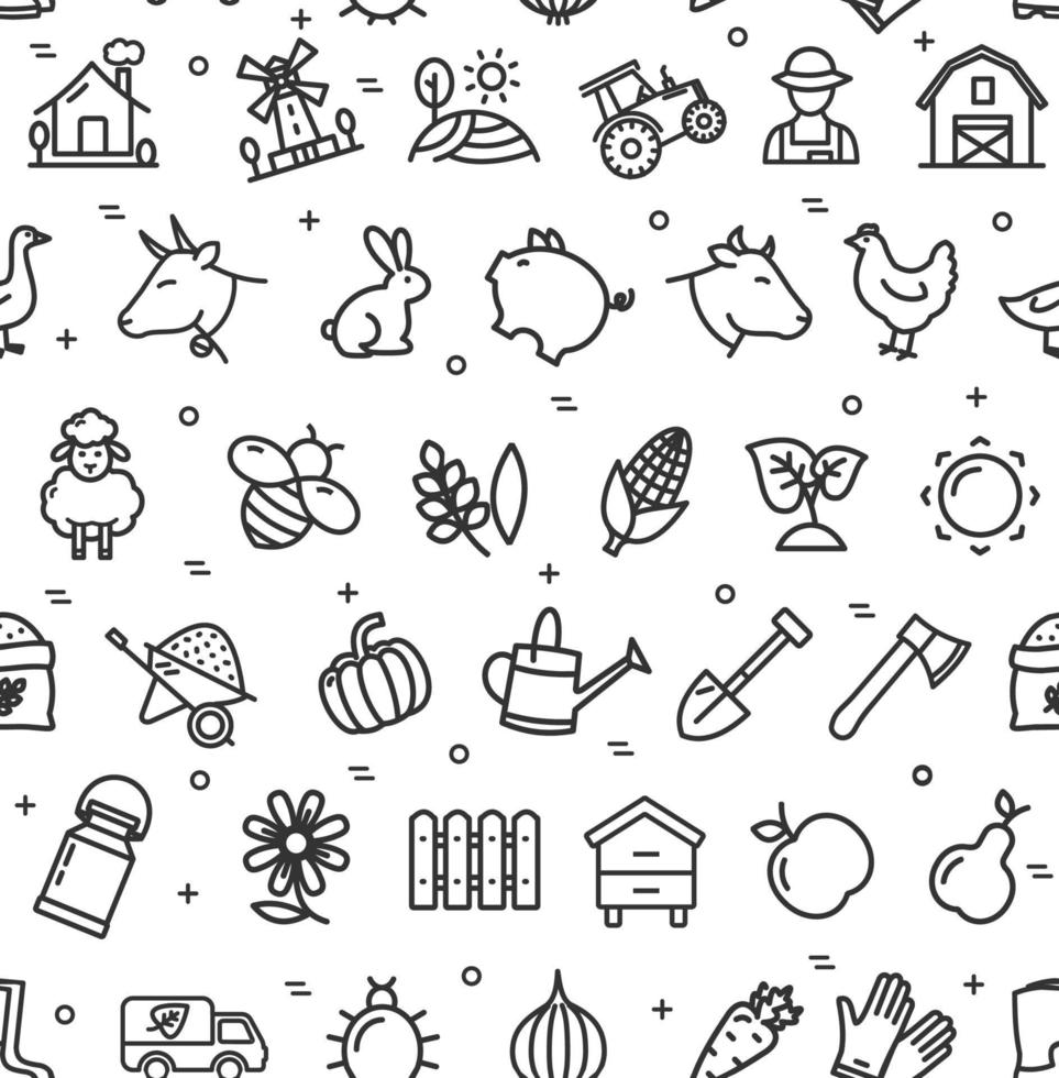 Farm Signs Seamless Pattern Background On A White Vector 17609307 Vector Art At Vecteezy