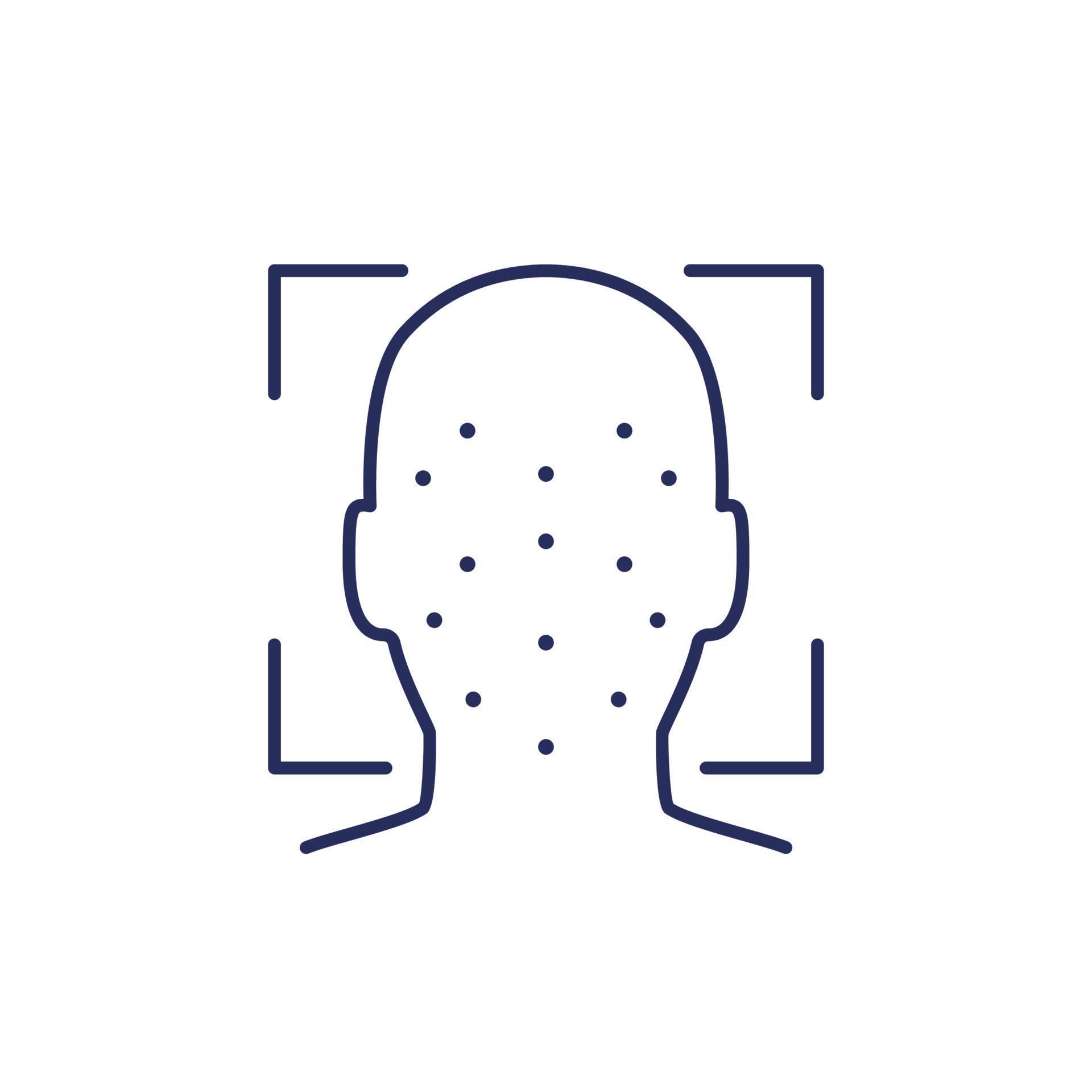 facial recognition line icon, biometric face scan 17613313 Vector Art ...
