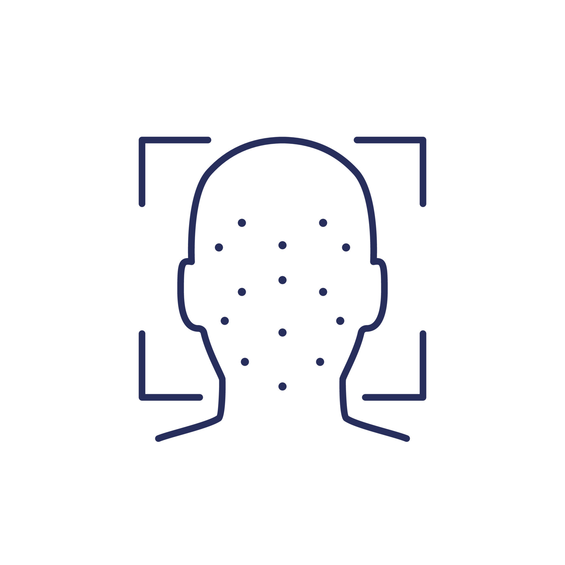 Facial Recognition Line Icon Biometric Face Scan 17613313 Vector Art