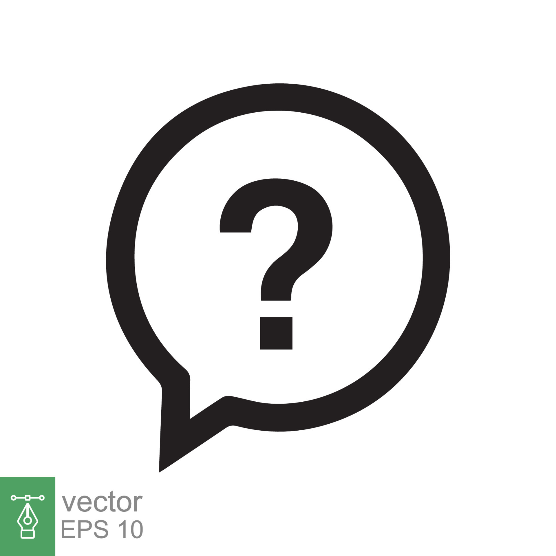 Question Mark In Bubble Icon Simple Flat Style Faq Ask Query