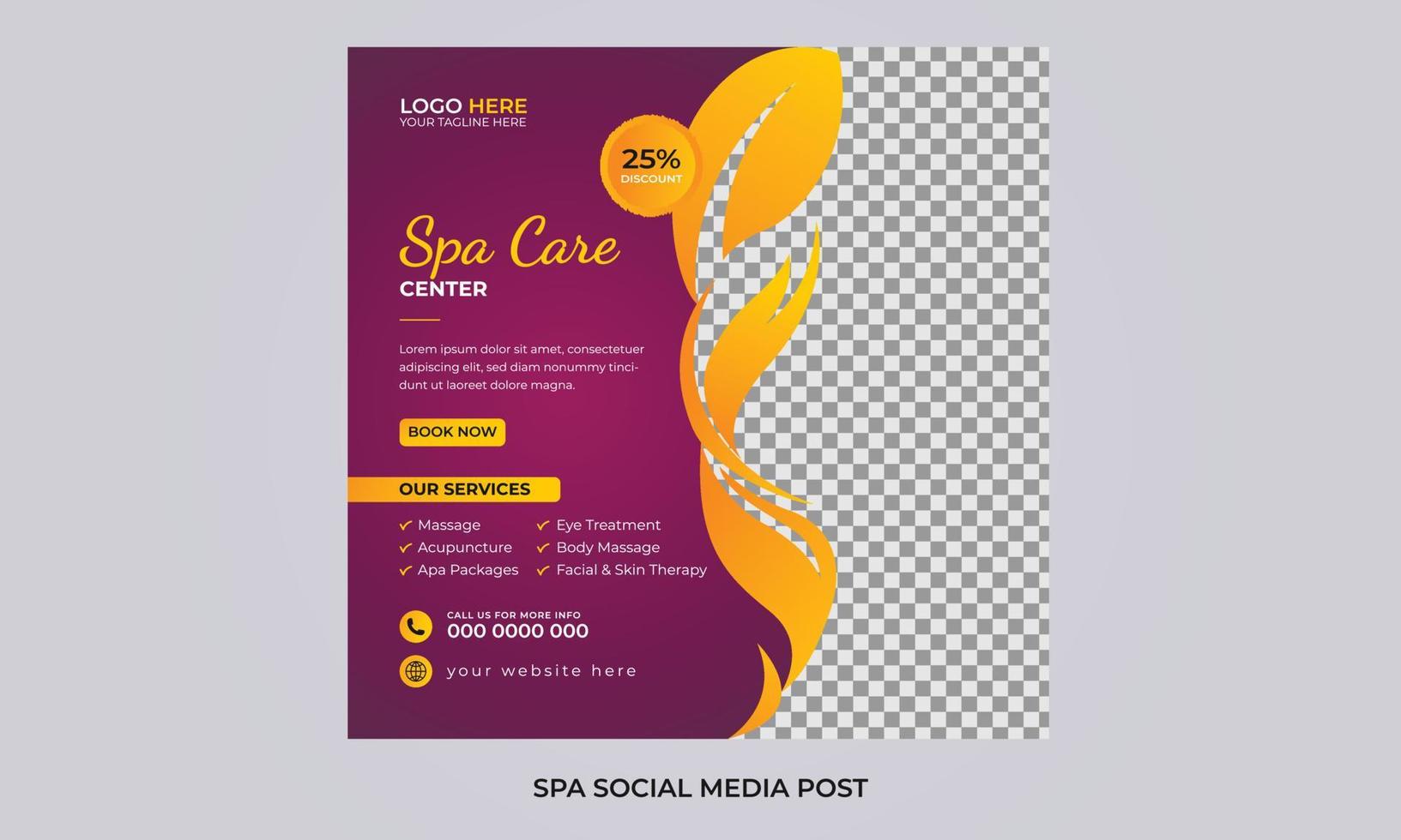 Modern Spa Beauty Center And Massage Social Media Post Square Promotion Banner And Web Internet