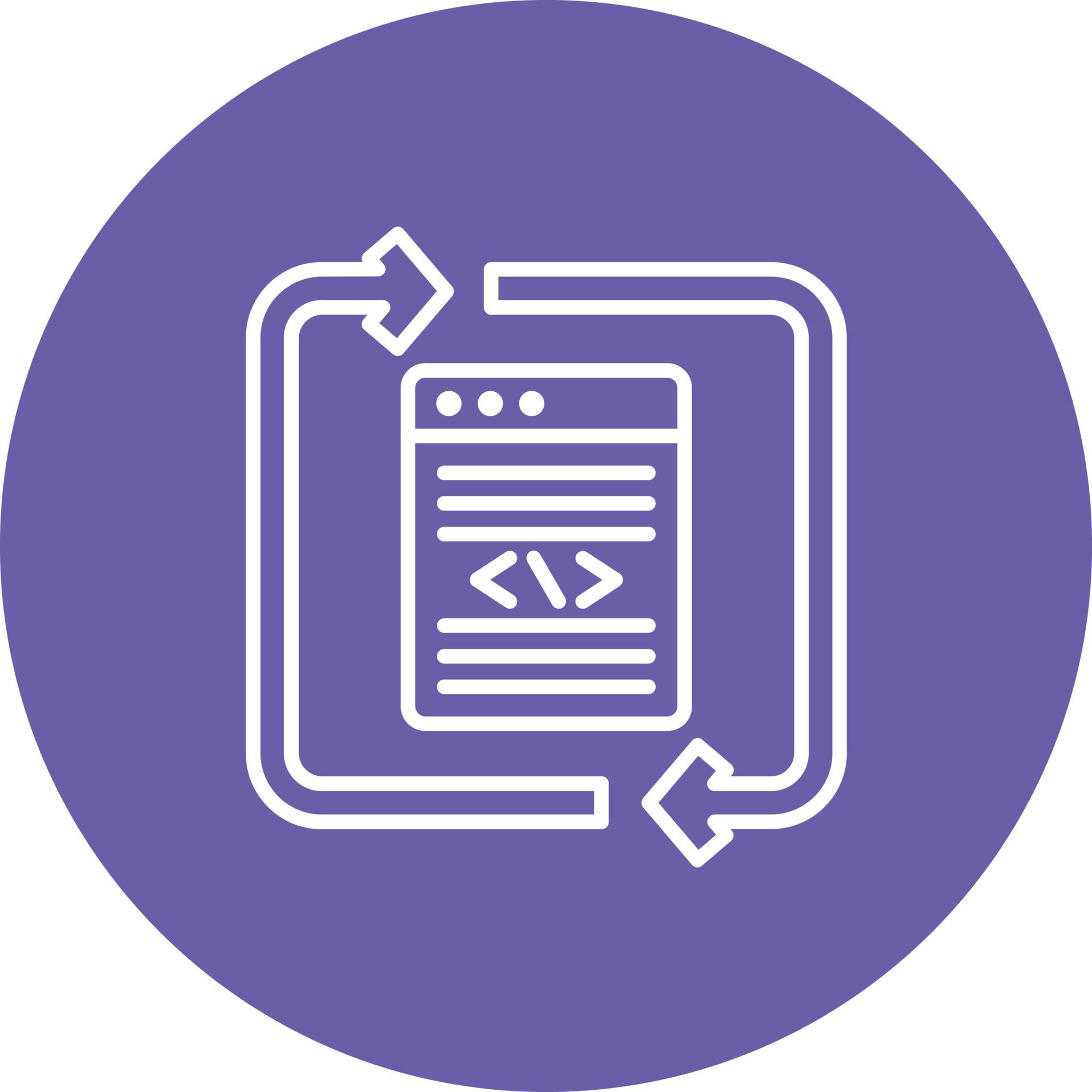 No Code Development Platform Line Circle Background Icon 17619531