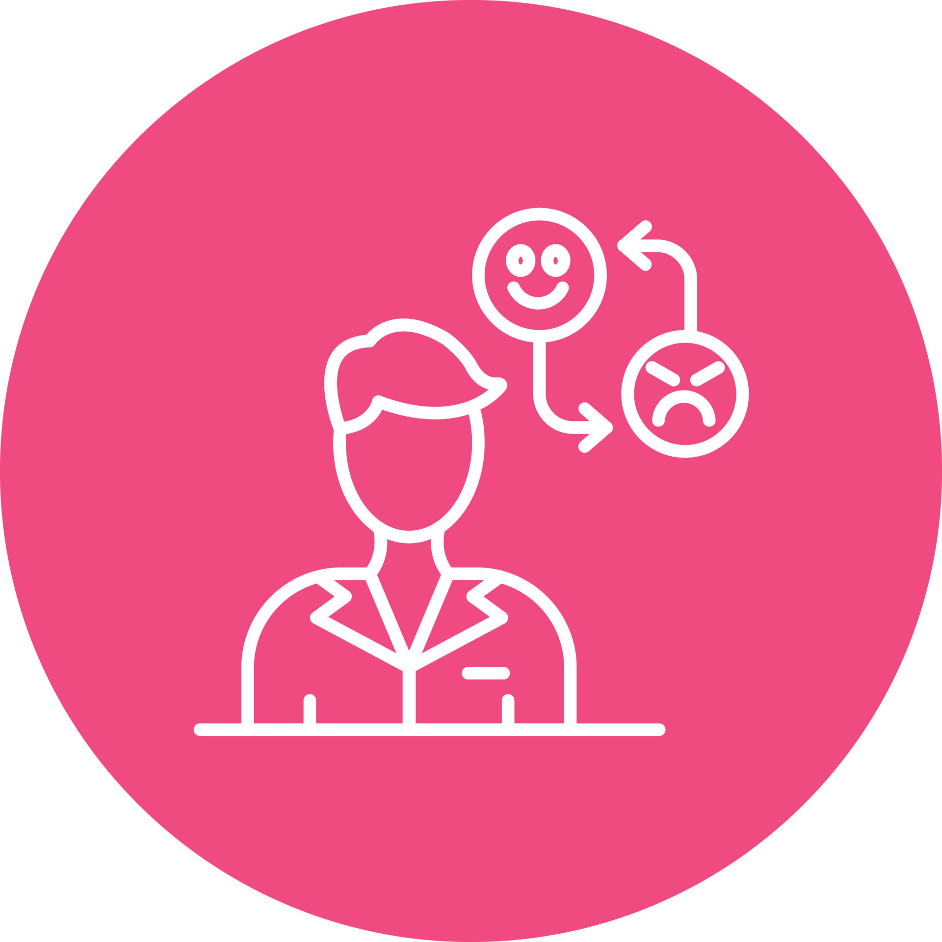 Negative Emotion Line Circle Background Icon 17619585 Vector Art at ...