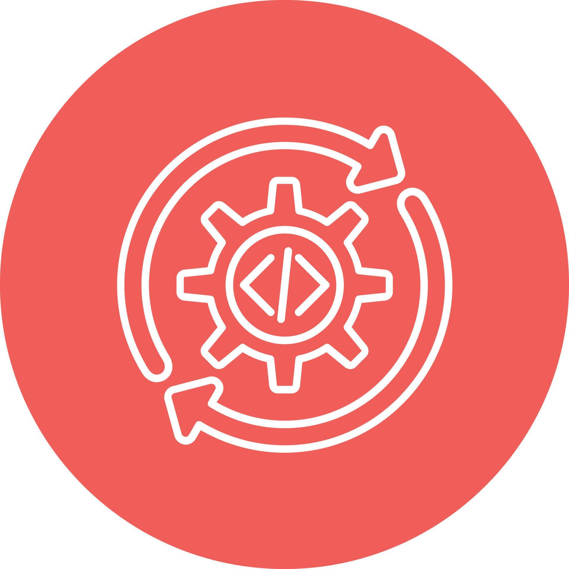 Continuous Integration Line Circle Background Icon 17623798 Vector Art ...