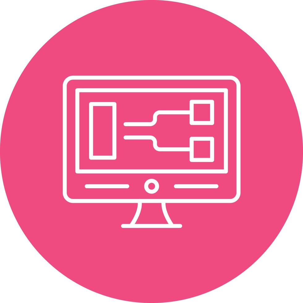 Visual Programming Line Circle Background Icon 17629949 Vector Art at ...