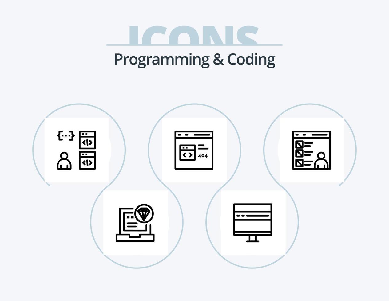 Programming And Coding Line Icon Pack 5 Icon Design Coding Cloud Development Process