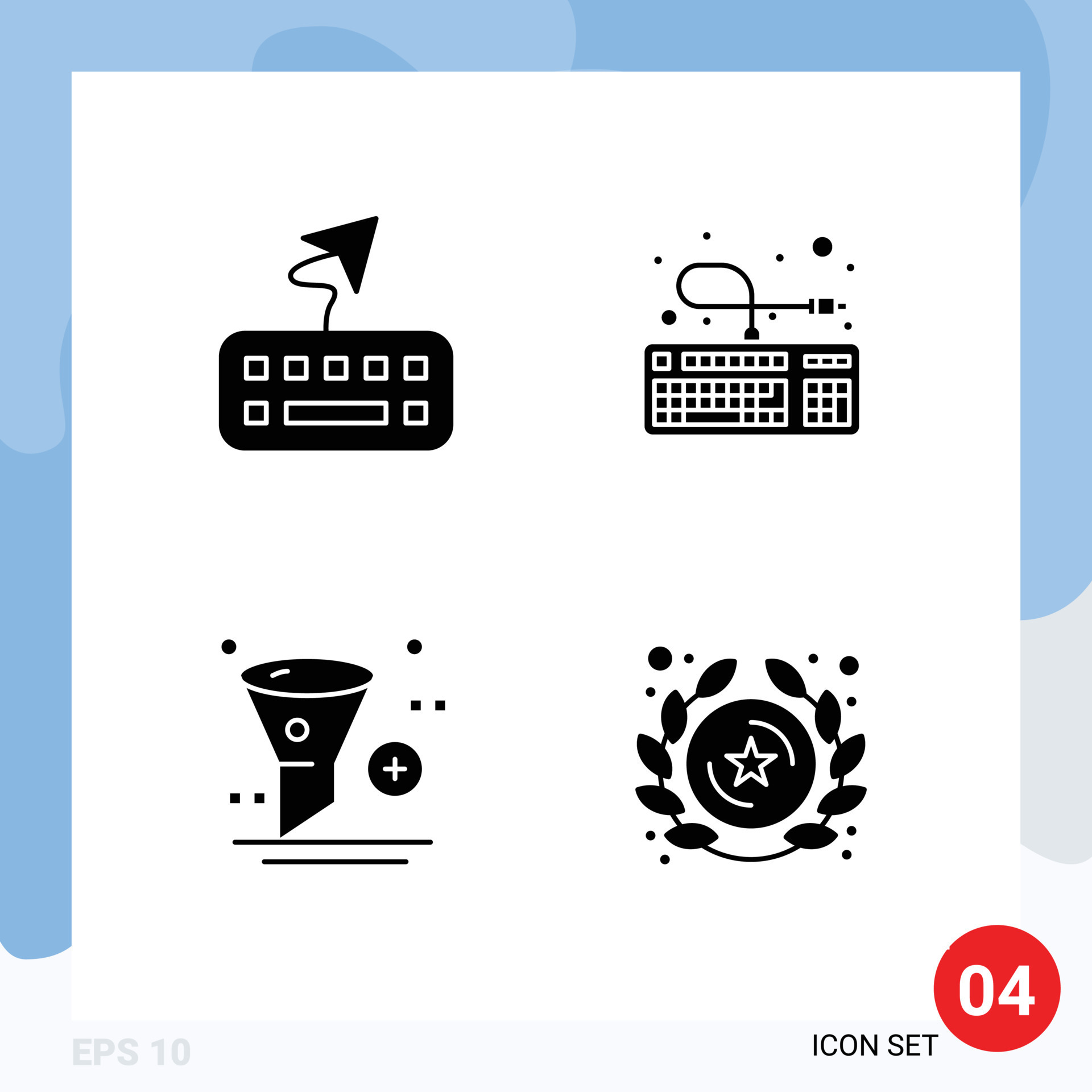 Universal Icon Symbols Group Of 4 Modern Solid Glyphs Of Attach Application Computer Connection