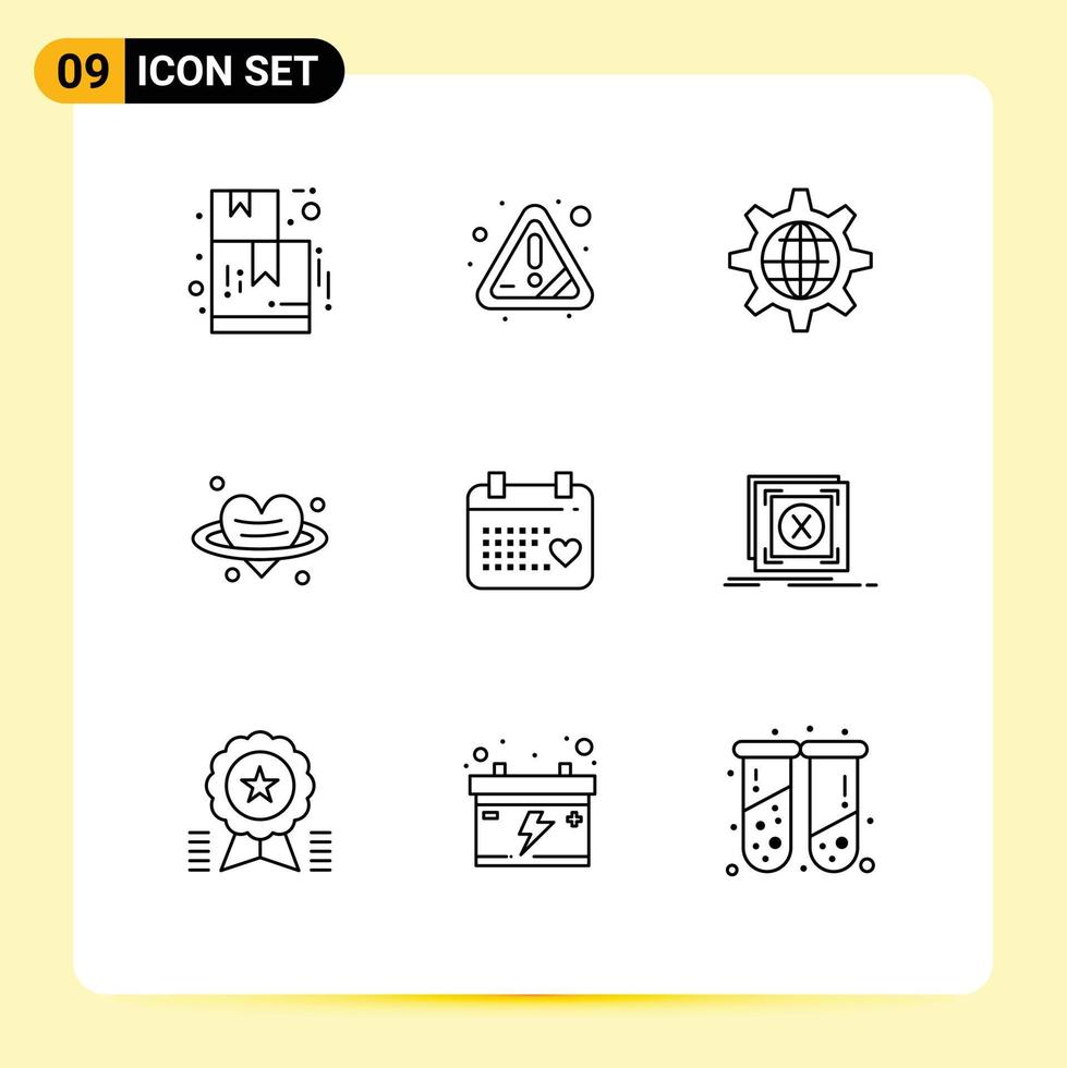 9 Universal Outlines Set For Web And Mobile Applications Day Valentines Day Globe Valentine