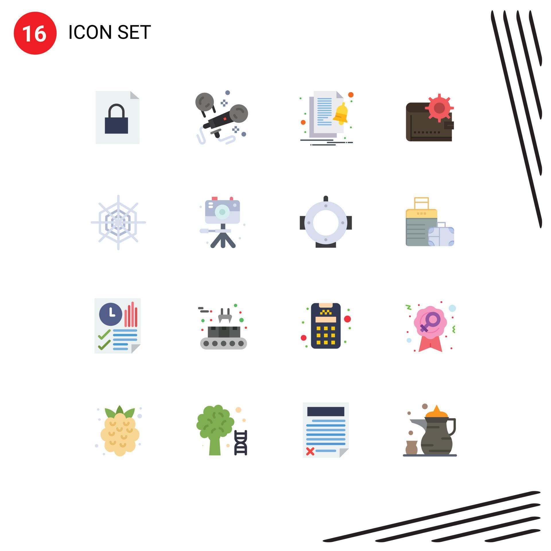 Editable Vector Line Pack Of 16 Simple Flat Colors Of Making Personal File Money Cash Editable