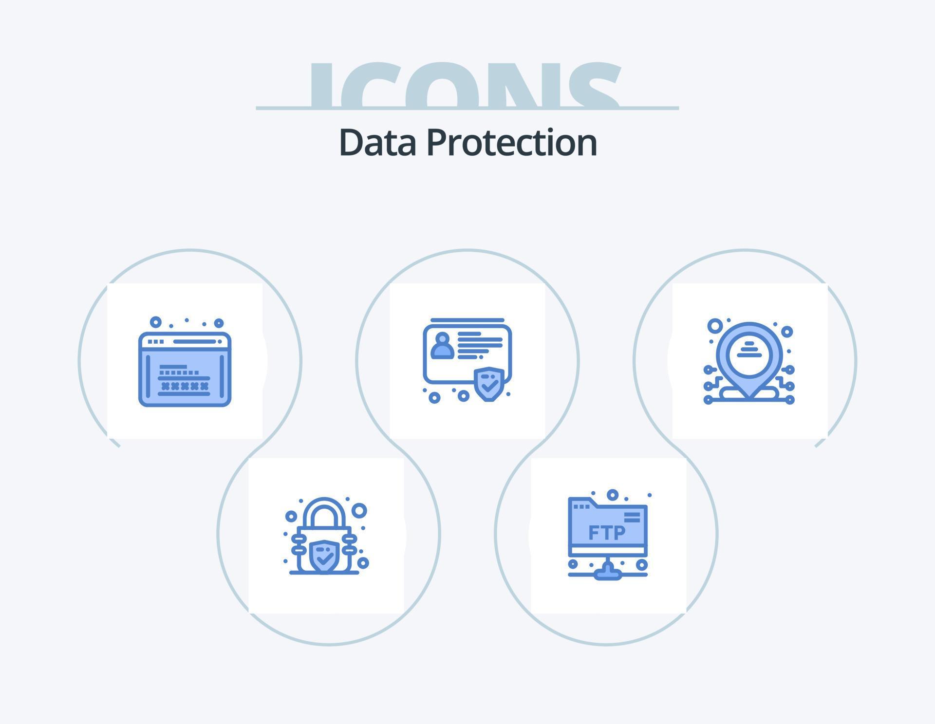Data Protection Blue Icon Pack 5 Icon Design. ip. address. programming ...