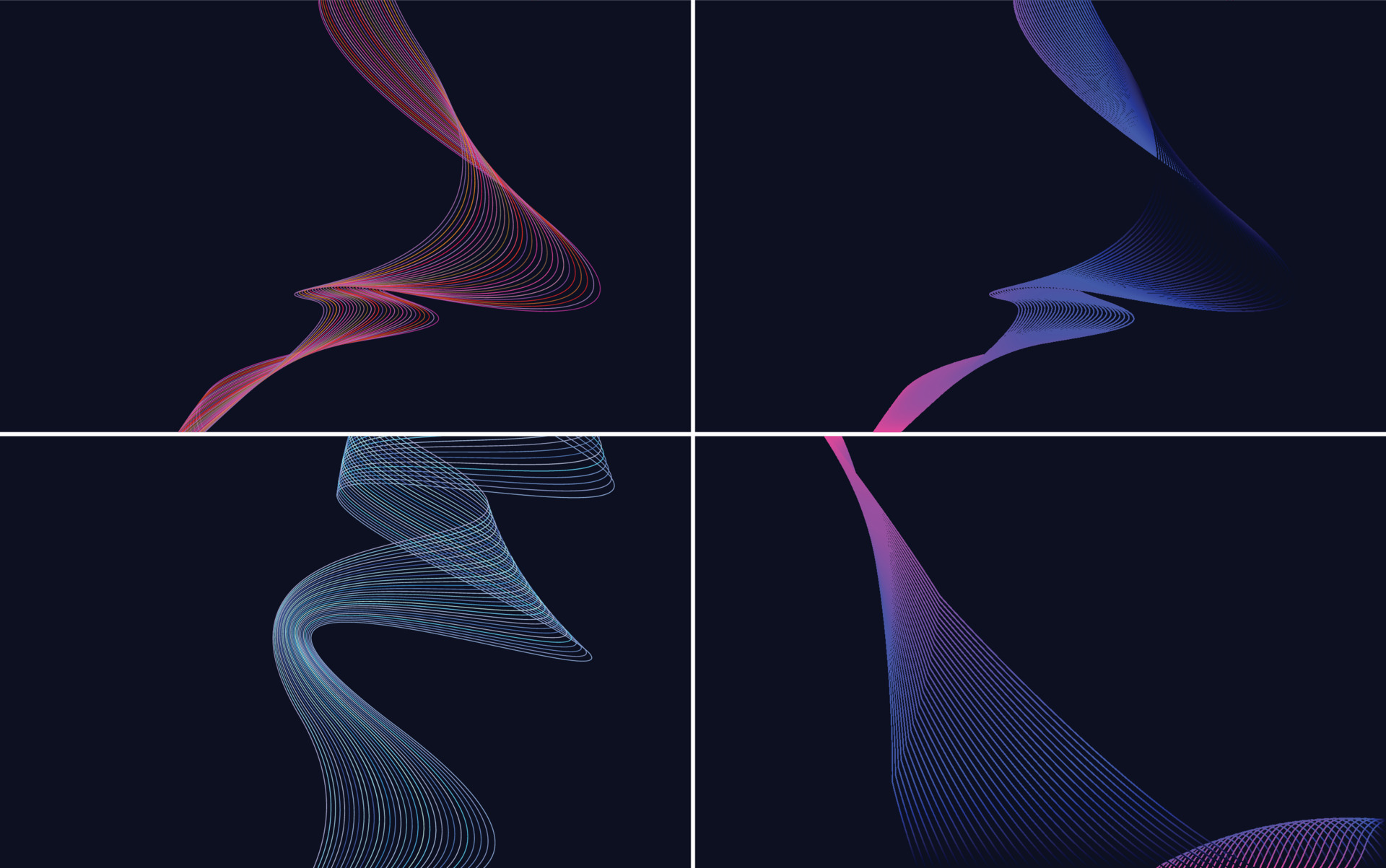 Add a modern flair to your project with this set of 4 vector wave ...