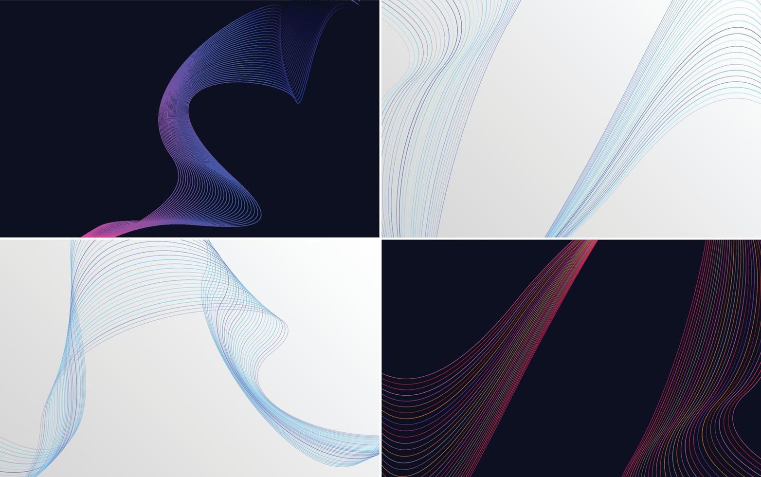 Collection of geometric minimal lines pattern set 17631883 Vector Art ...