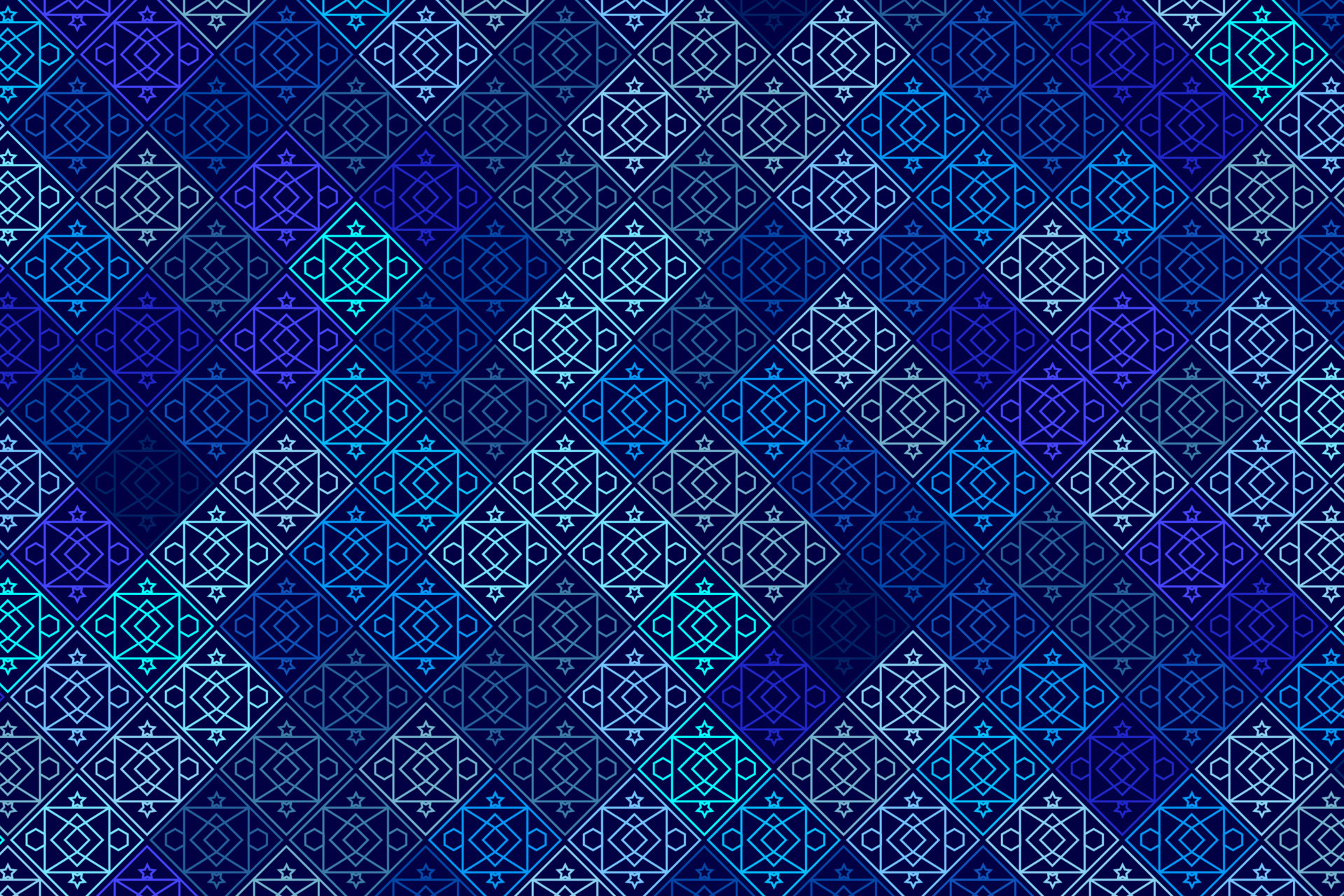 Pattern With Geometric Elements In Blue Tones Abstract Gradient