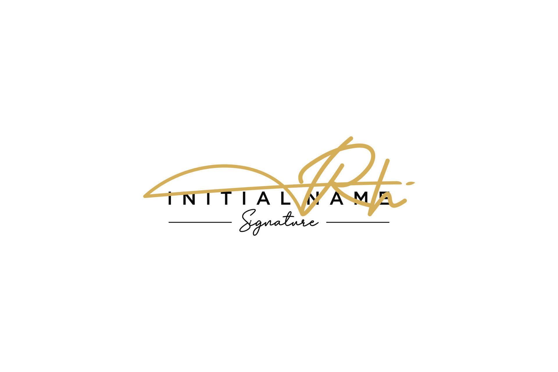 Initial Rh Signature Logo Template Vector Hand Drawn Calligraphy
