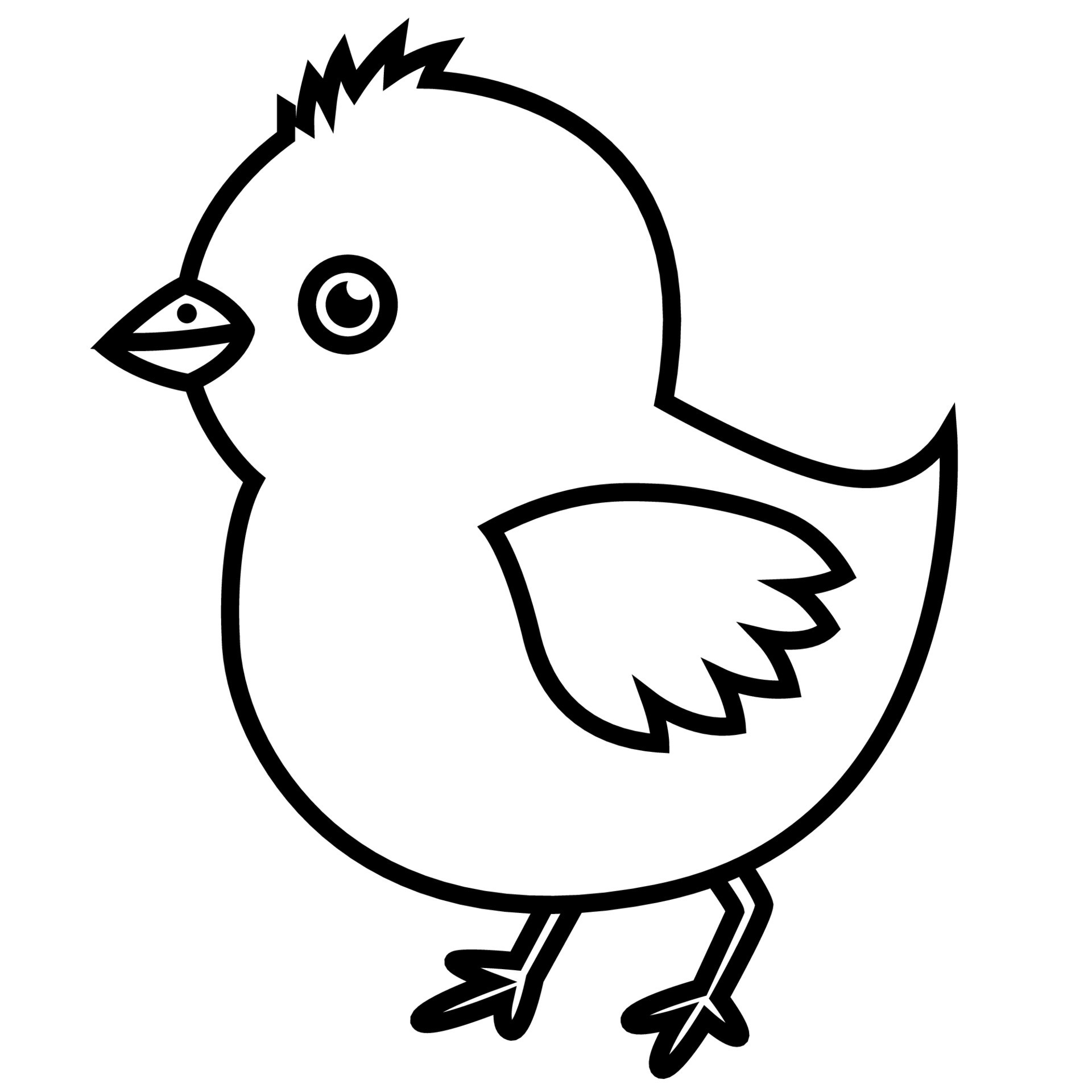 Black And White Outline Of A Small Chicken Hatched Chicken Chick 17637516 Vector Art At Vecteezy